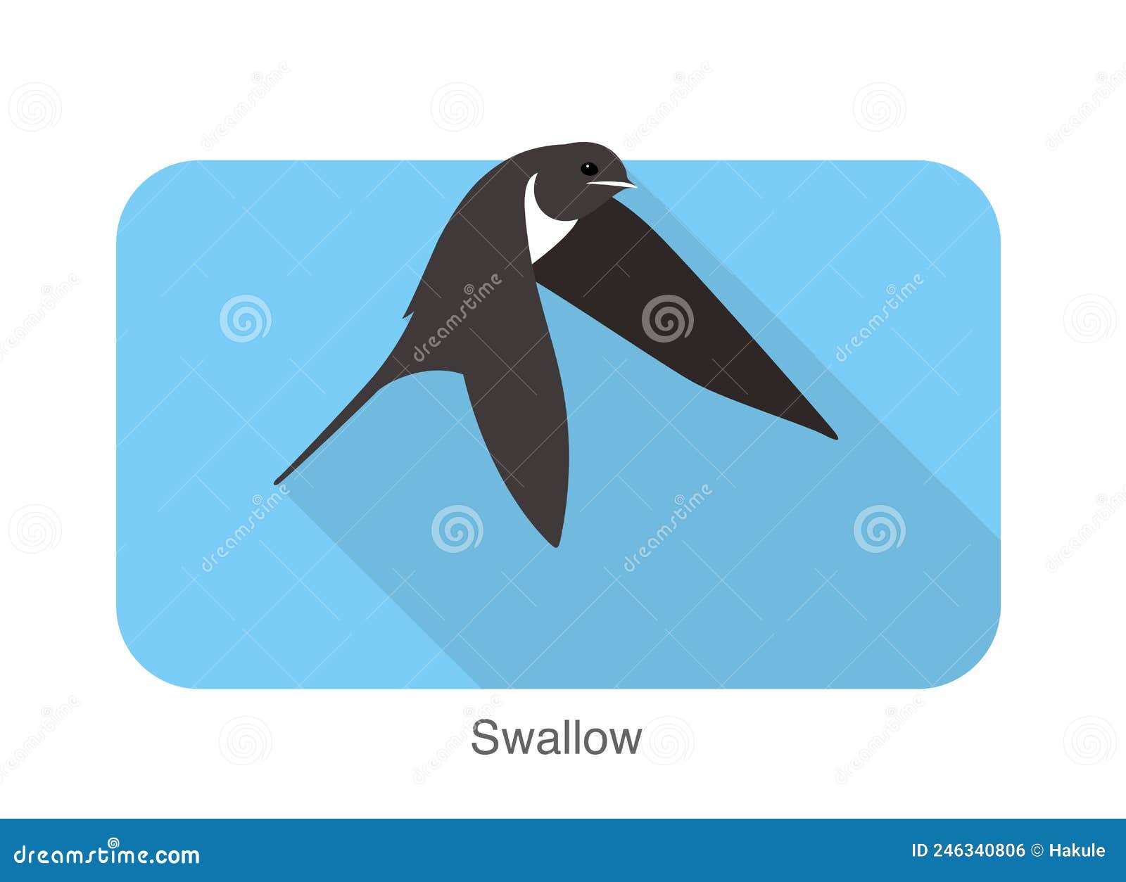 Swallow Flat Icon Design, Cartoon, Vector Illustration Stock Vector ...
