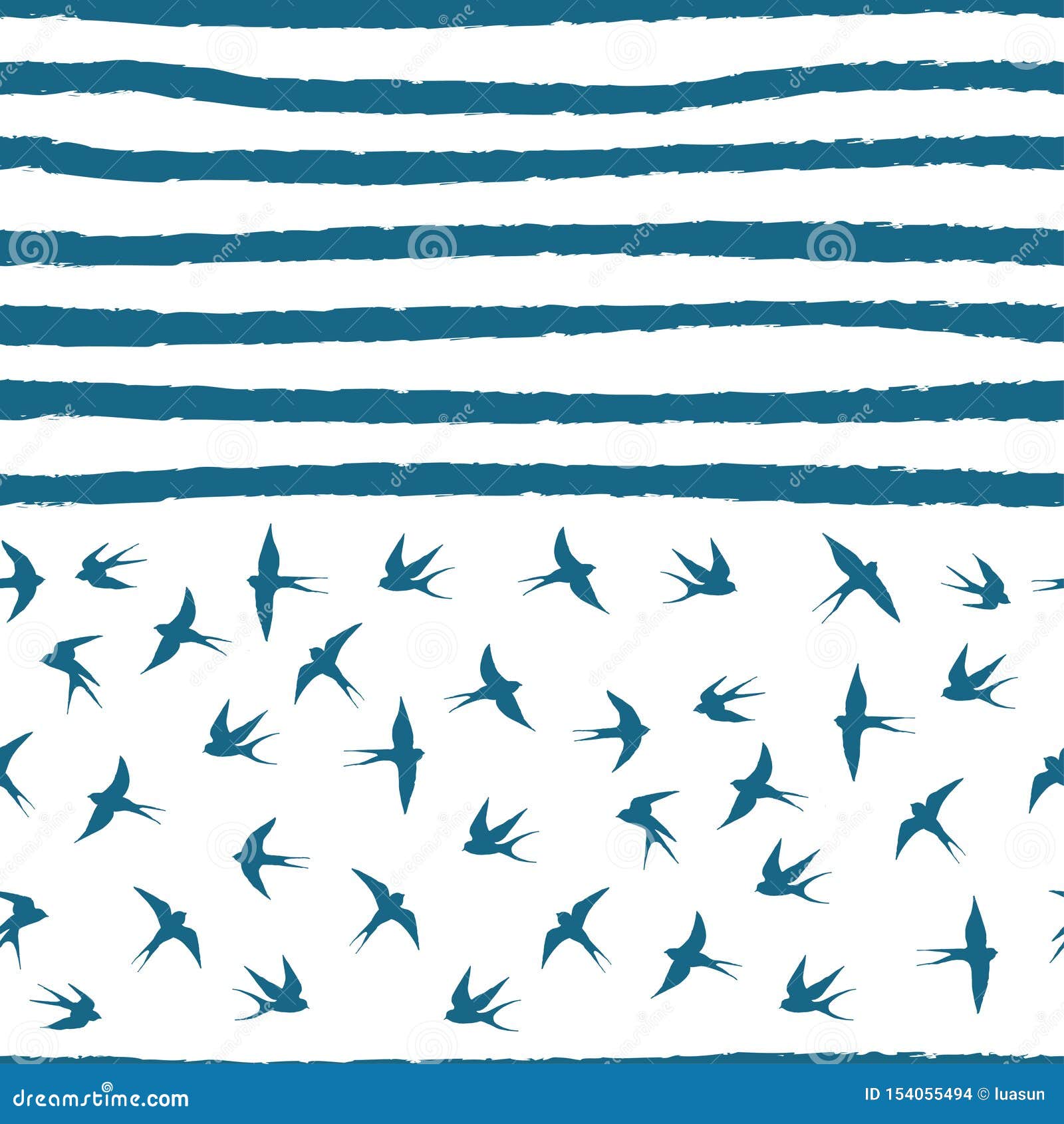 Swallow. Fly Bird in Strips Sky Seamless Pattern Stock Vector ...