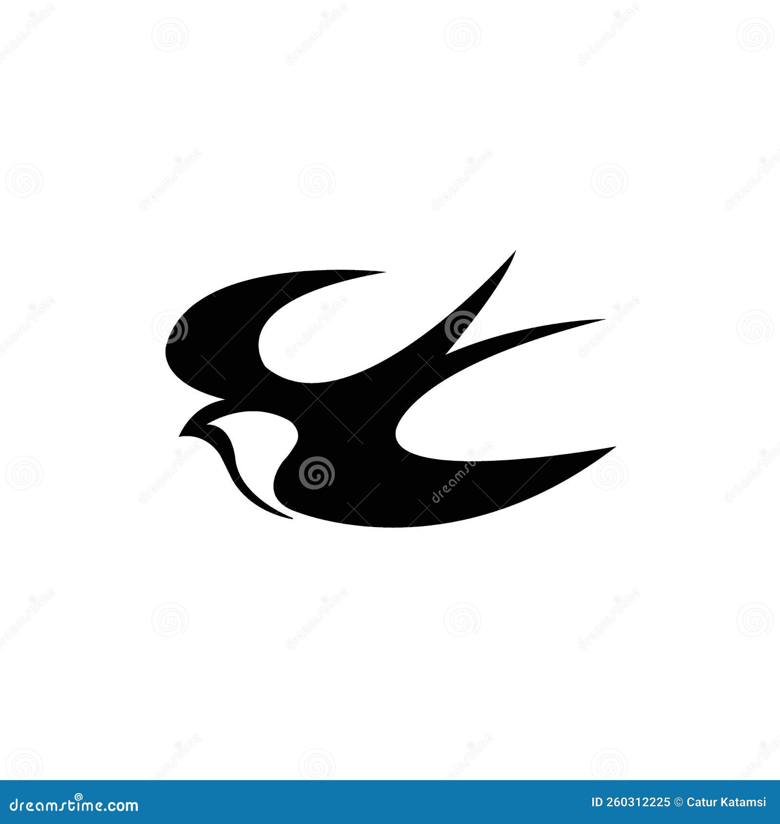 Swallow Icon Isolated On White Background. Tattoo Style Swallow. Vector ...