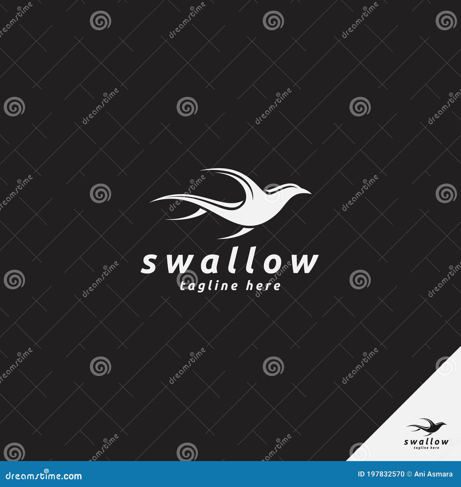 Swallow Logo - Bird Logo with Silhouette Style Stock Vector ...