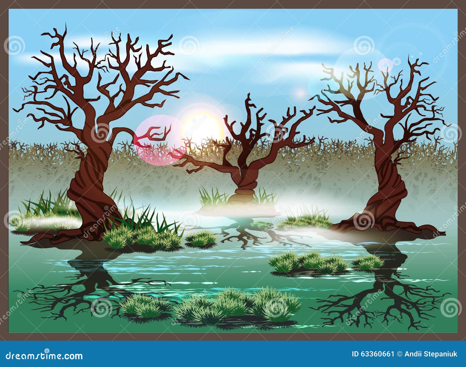 Swamp ilustração do vetor. Ilustração de marrom, sonhadora - 63360661