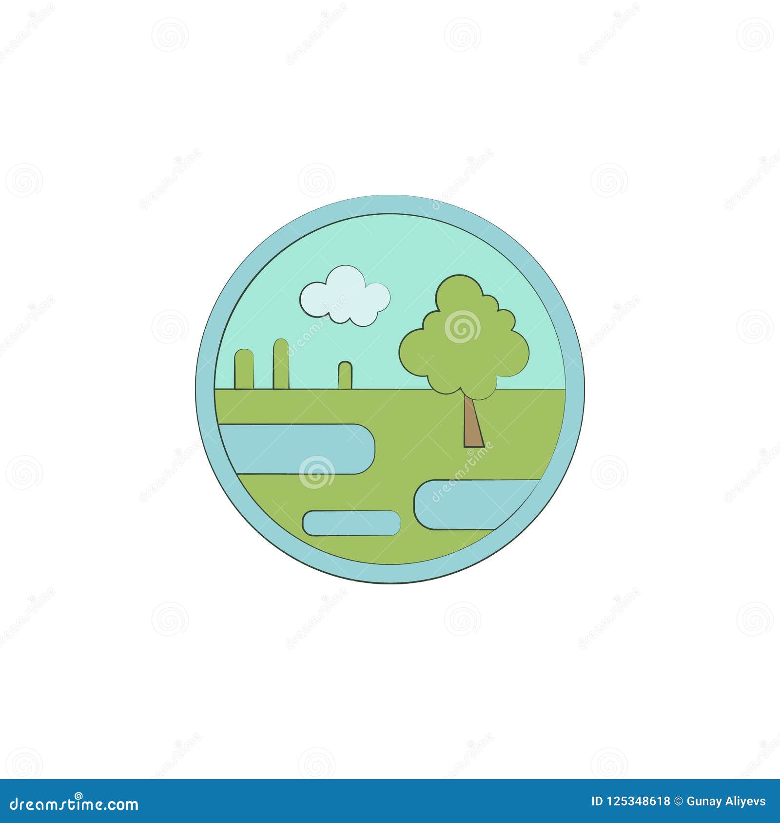 Swamp Colored in Circle Icon. Element of Colored Landscape in Circle ...