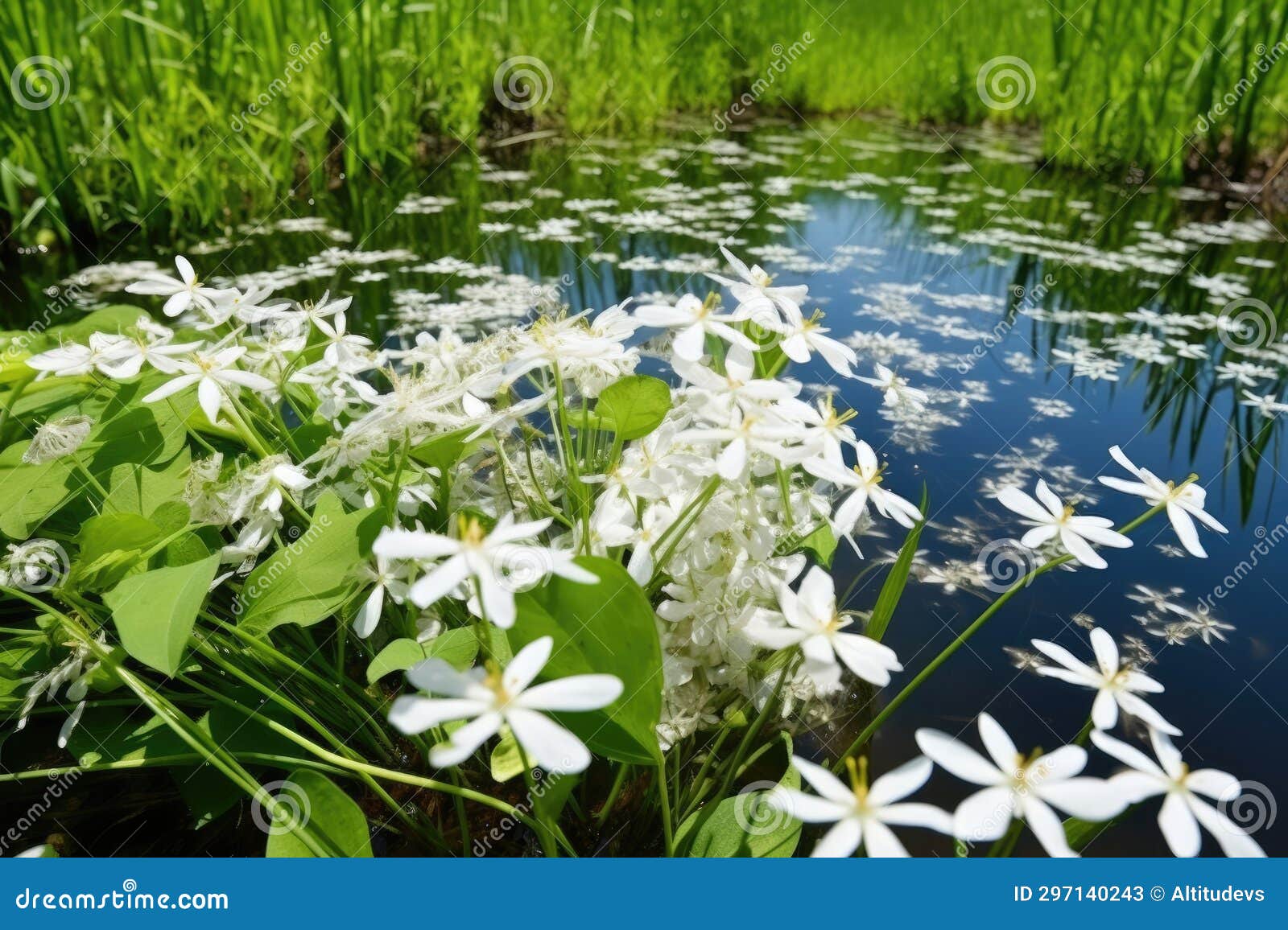 Swamp Lilies and Water Bugs Active in Spring Stock Image - Image of ...