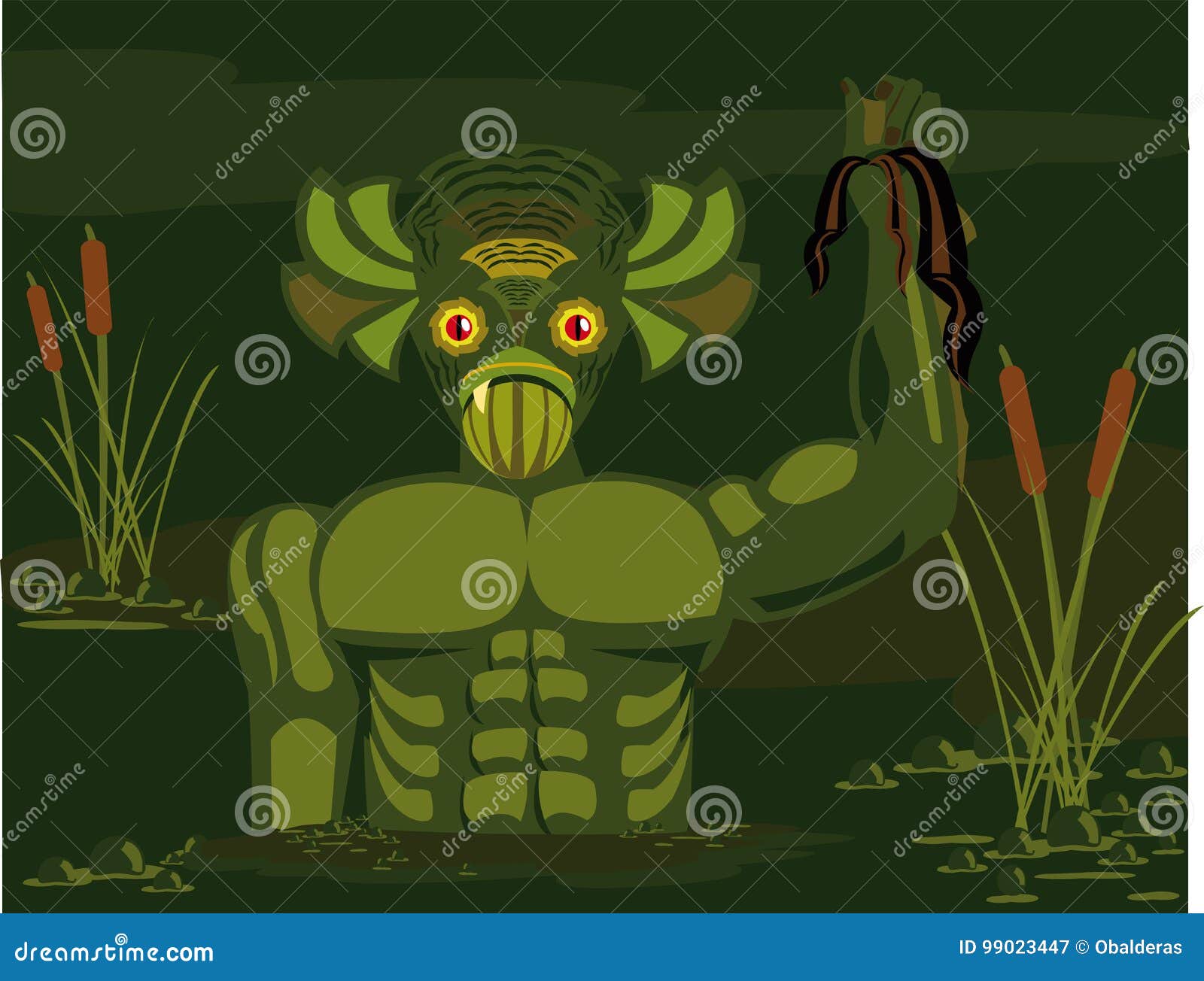 Swamp monster stock vector. Illustration of halloween - 99023447