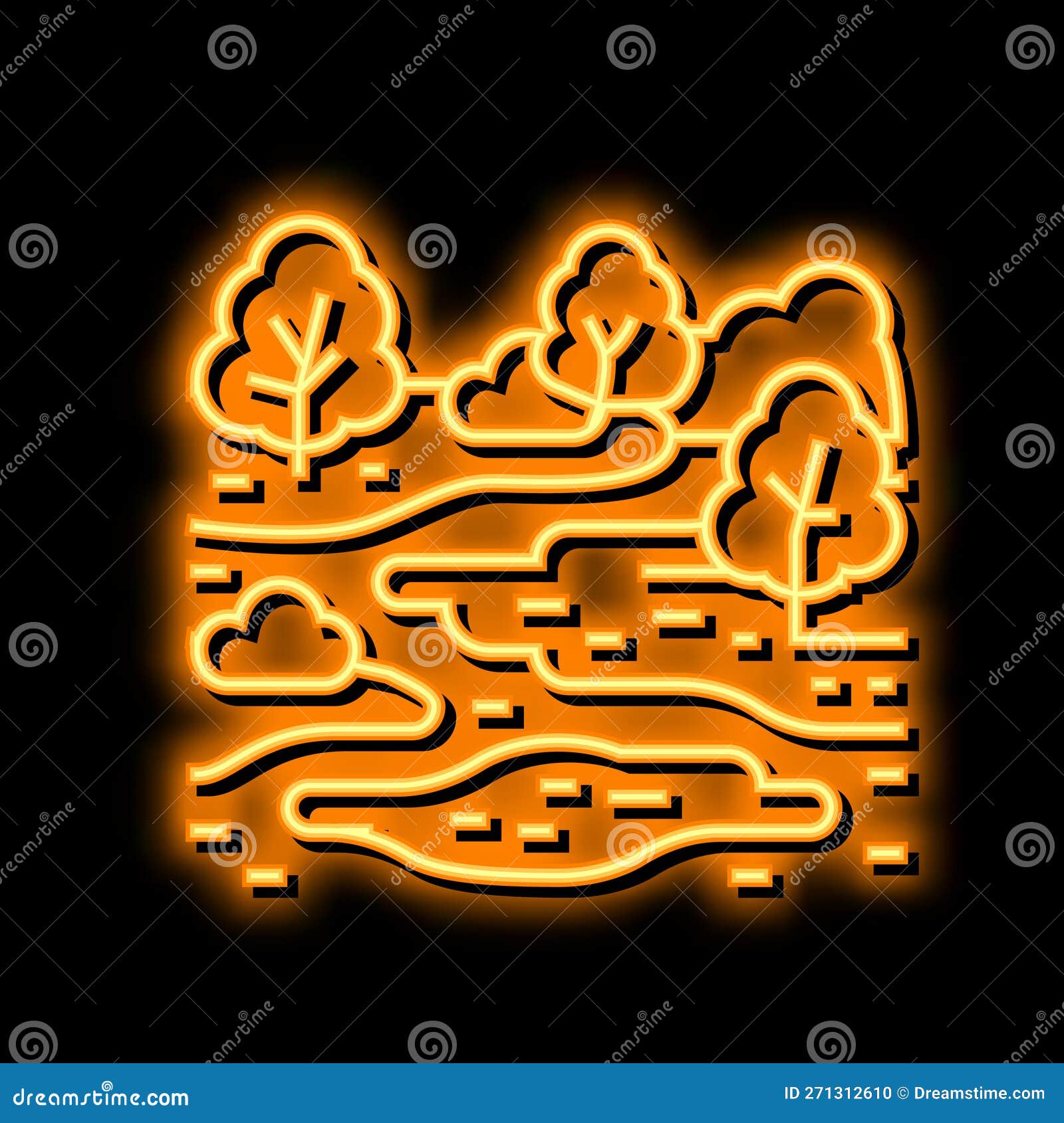 Swamp Nature Neon Glow Icon Illustration Stock Vector - Illustration of ...