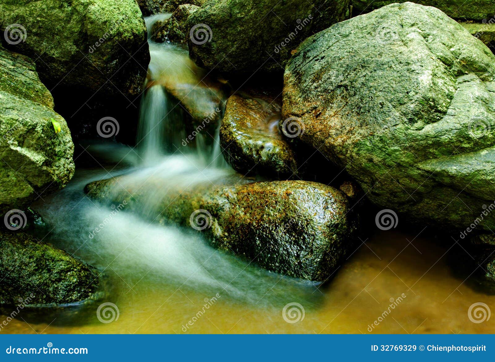 The Swamp is Small Waterfall Stock Image - Image of background, spring ...