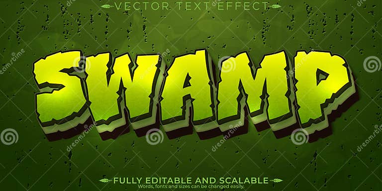 Swamp Text Effect, Editable Monster and Slime Text Style Stock Vector - Illustration of green ...