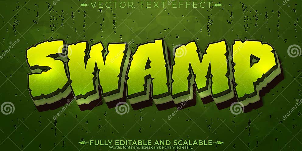 Swamp Text Effect, Editable Monster and Slime Text Style Stock Vector - Illustration of green ...