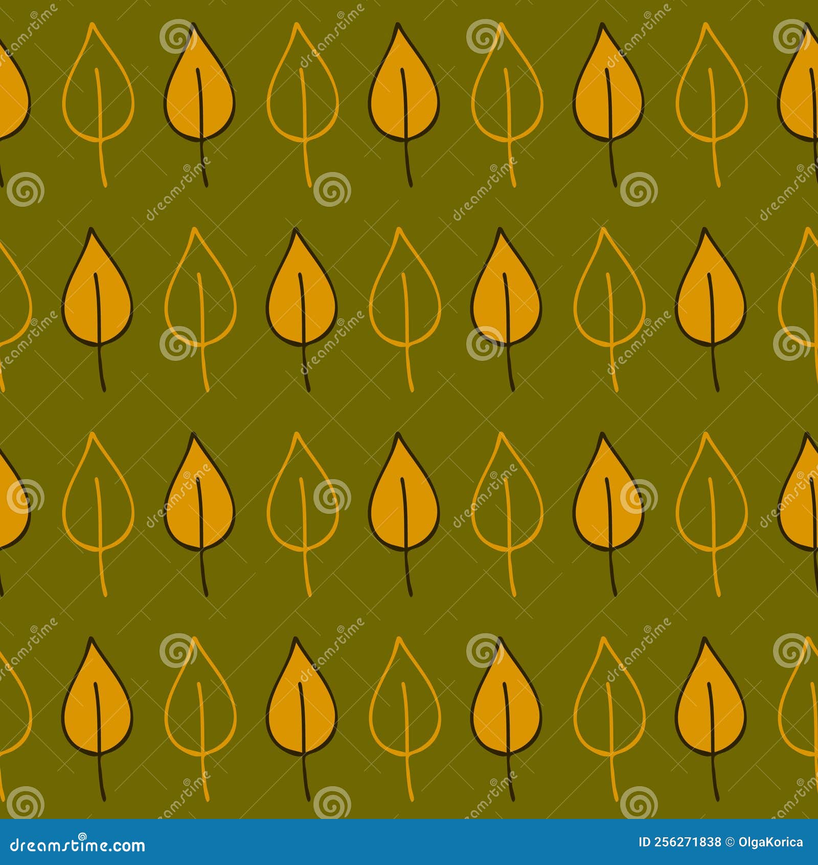Swamp Yellow Birch Leaf Seamless Pattern Fall Foliage Stock ...