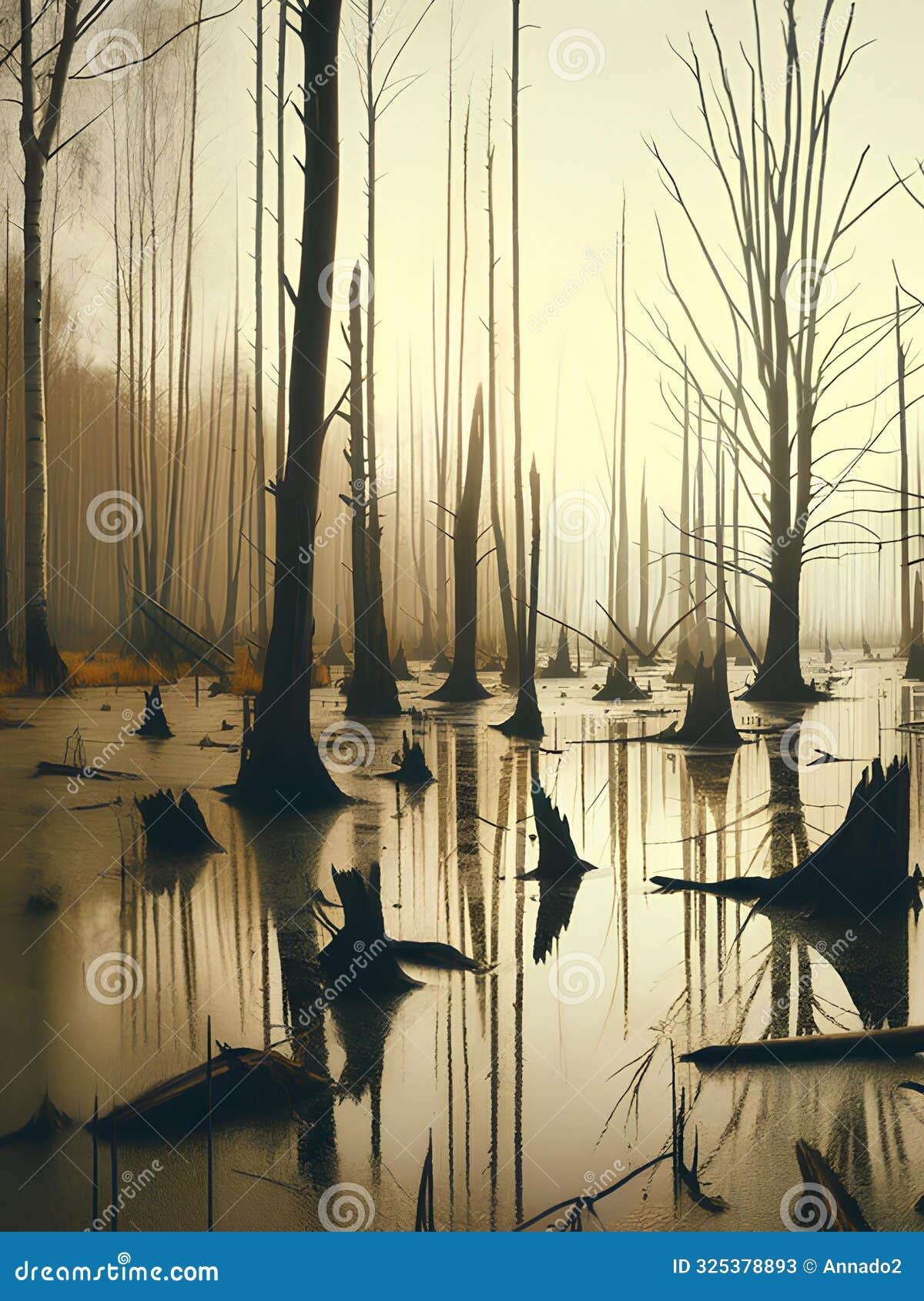 Dying Forest And Pollution Impact Scene Stock Image | CartoonDealer.com ...