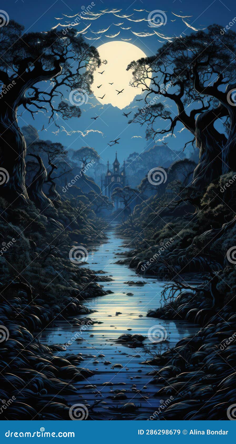 Swampy Spring: a Dark Fantasy Crest. Created with Generative AI Stock ...