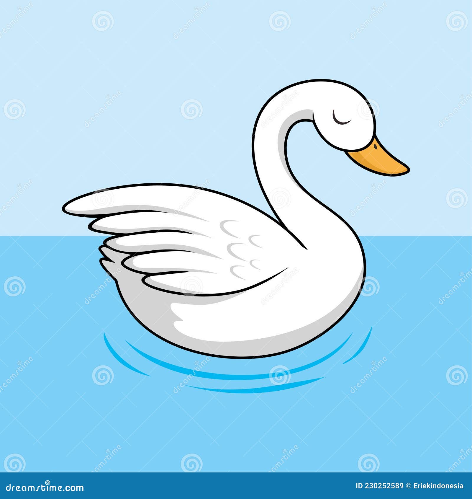 Swan Cartoon Illustration Isolated Vector Stock Vector - Illustration ...