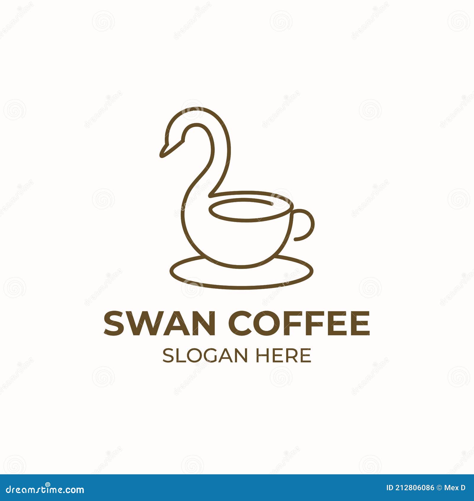 Swan Coffee Shop Logo. Simple Flat Logo Premium Vector Stock Vector ...