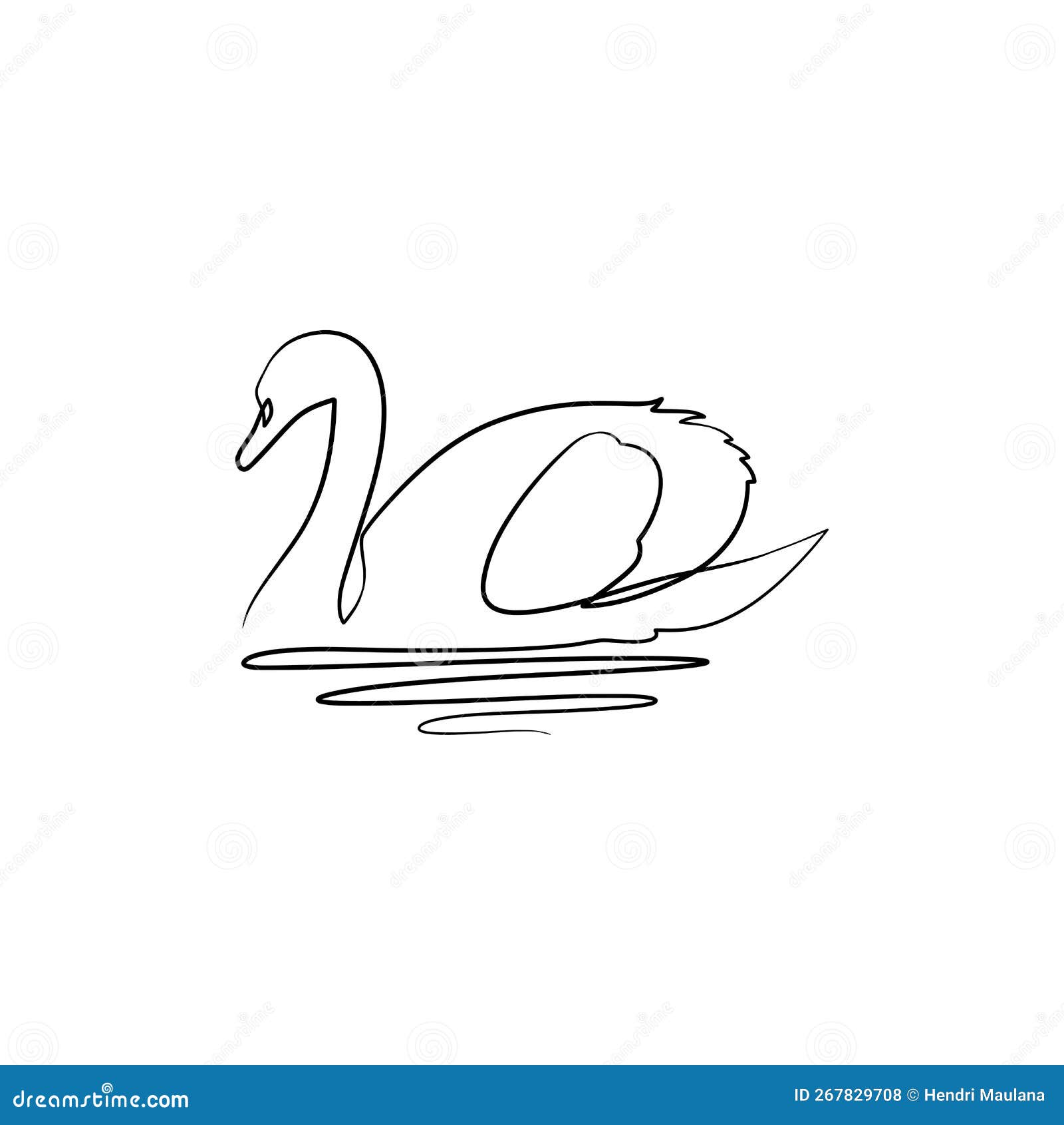 Swan Continuous One Line Art Drawing Stock Vector - Illustration of ...