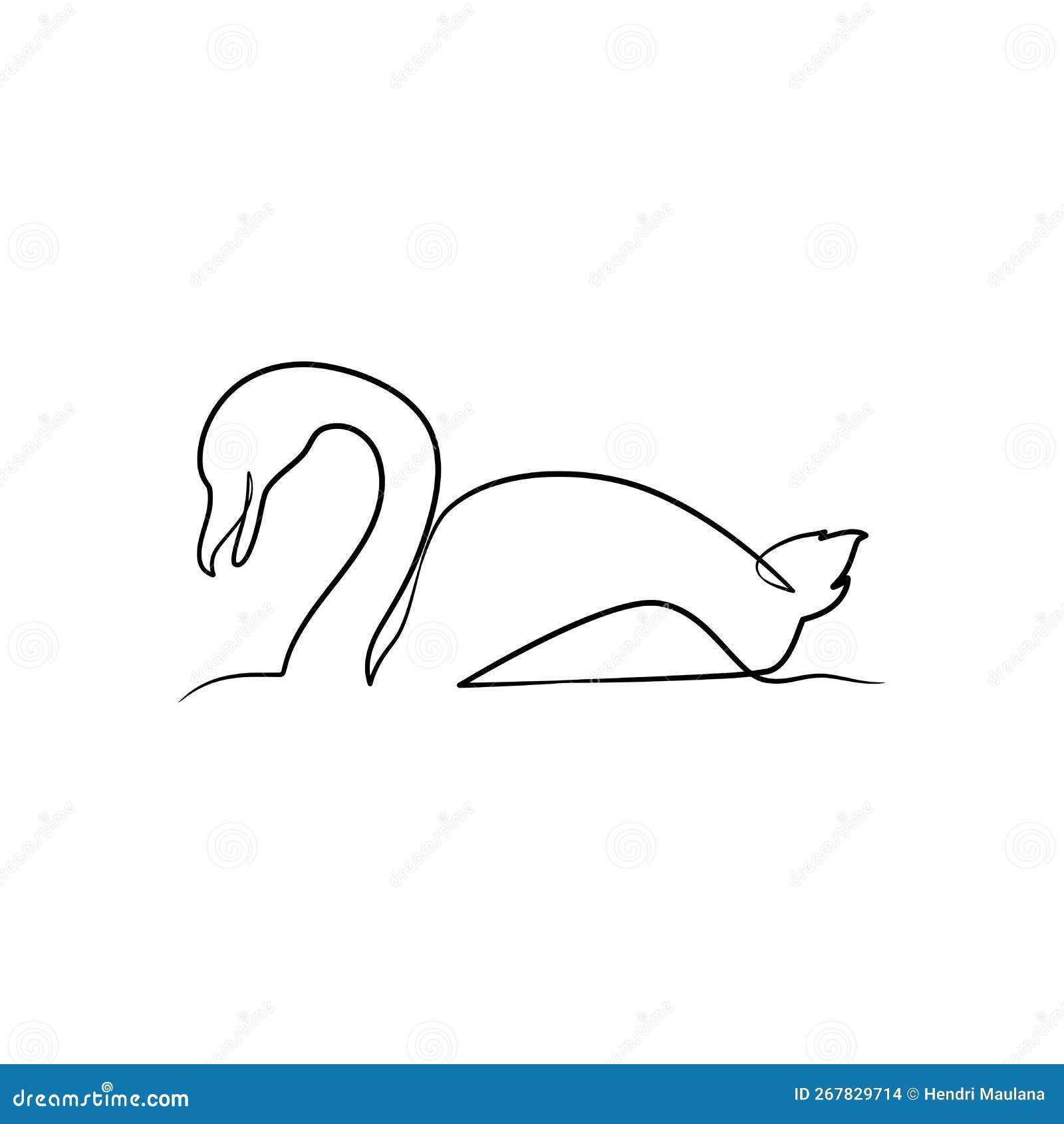 Swan Continuous One Line Art Drawing Stock Vector - Illustration of ...