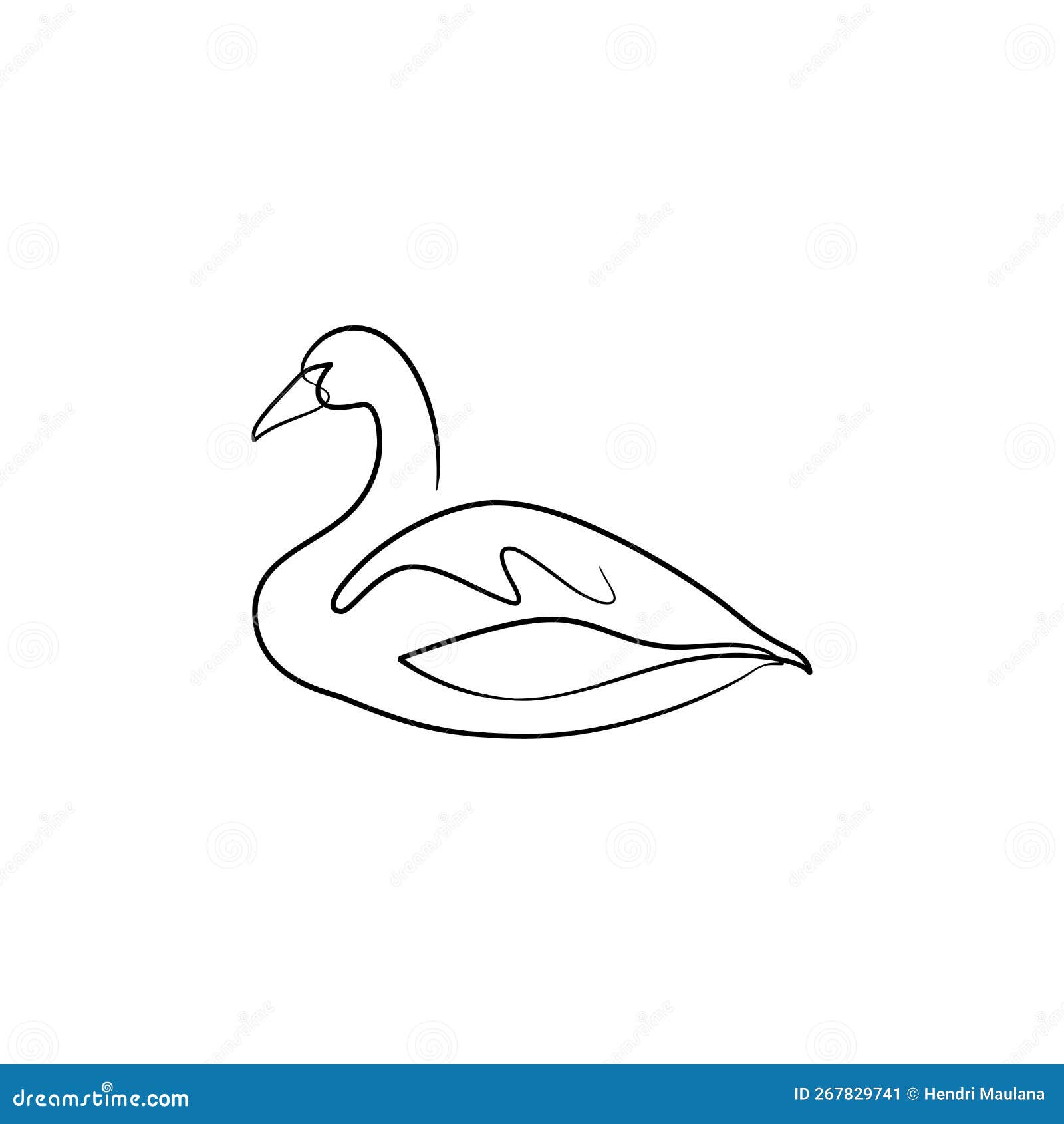 Swan Continuous One Line Art Drawing Stock Vector - Illustration of ...