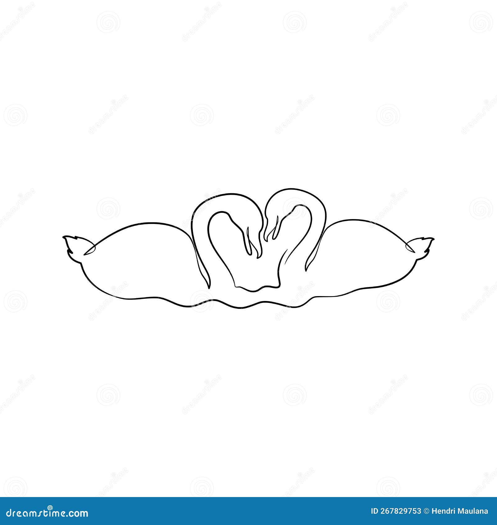 Swan Continuous One Line Art Drawing Stock Vector - Illustration of ...