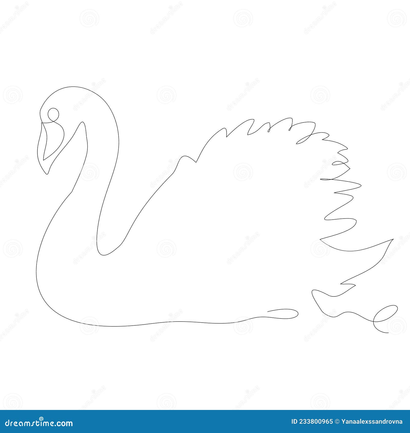 Swan Continuous One Line Vector Drawing. Vector Stock Vector ...