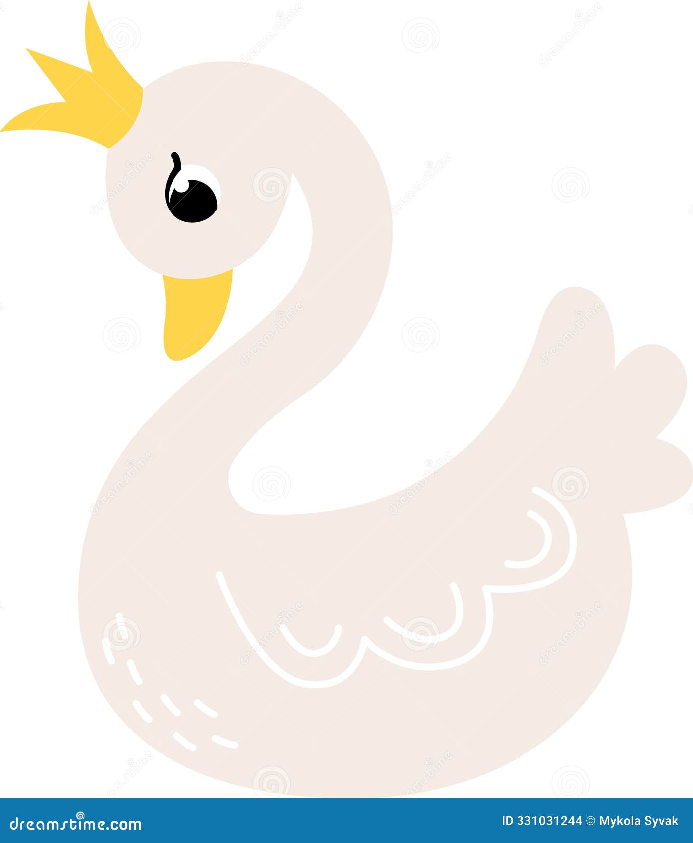 Swan with Crown Hand Drawn stock illustration. Illustration of print ...