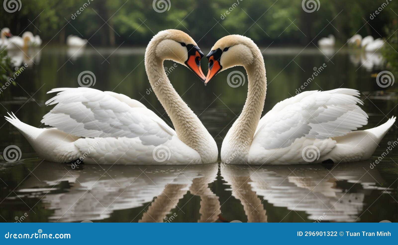 Swan heart stock photo. Image of waterbird, ducks, nature - 296901322
