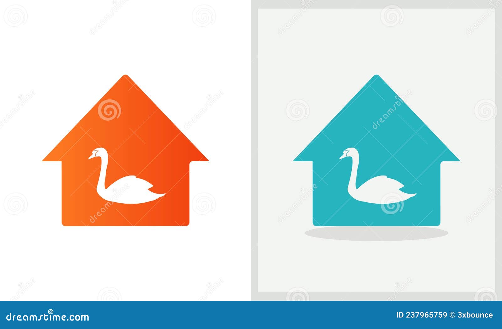 Swan House Logo Design. Home Logo with Swan Concept Vector Stock Vector ...