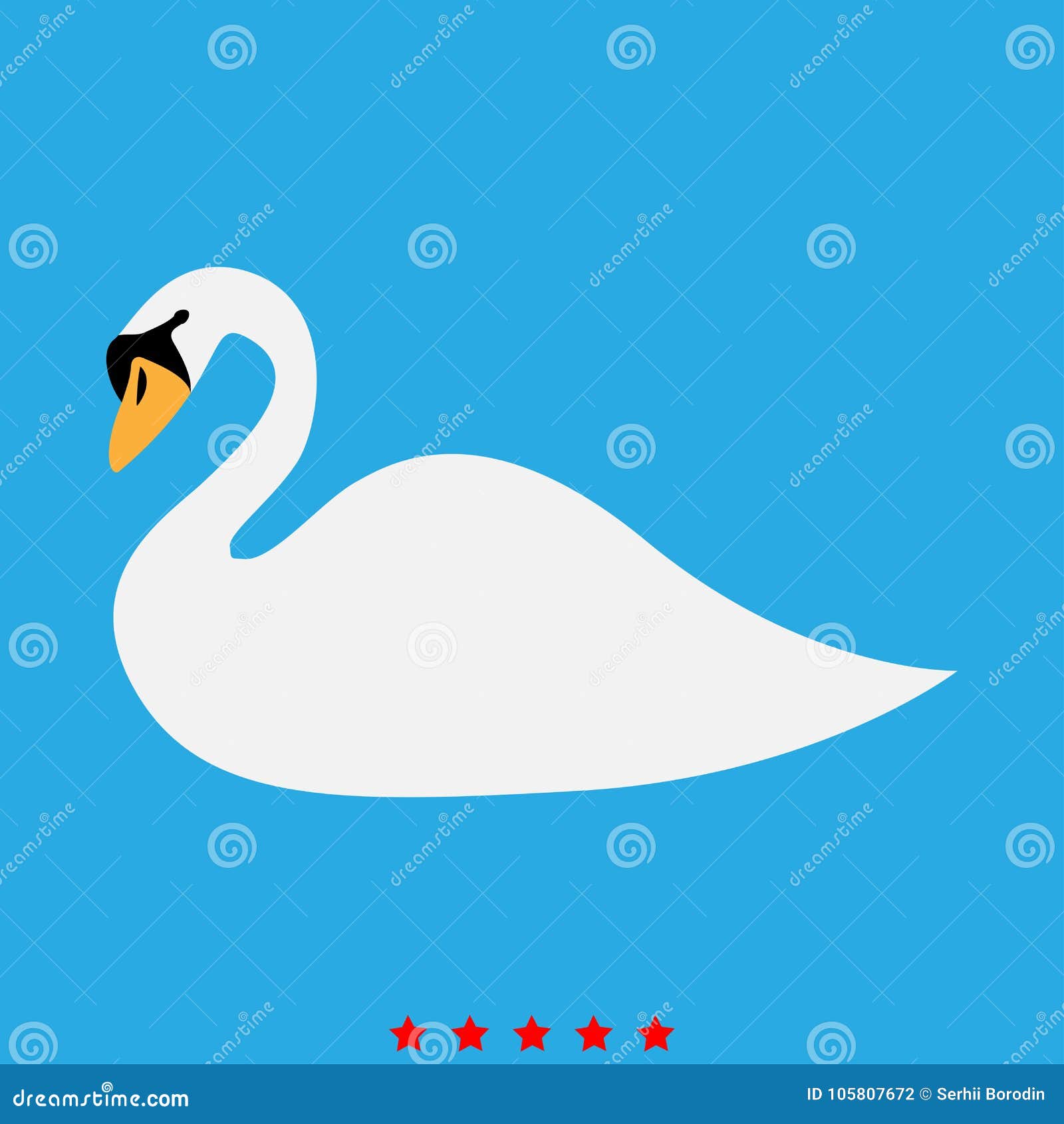 Swan Icon . Different Color Stock Vector - Illustration of beautiful ...