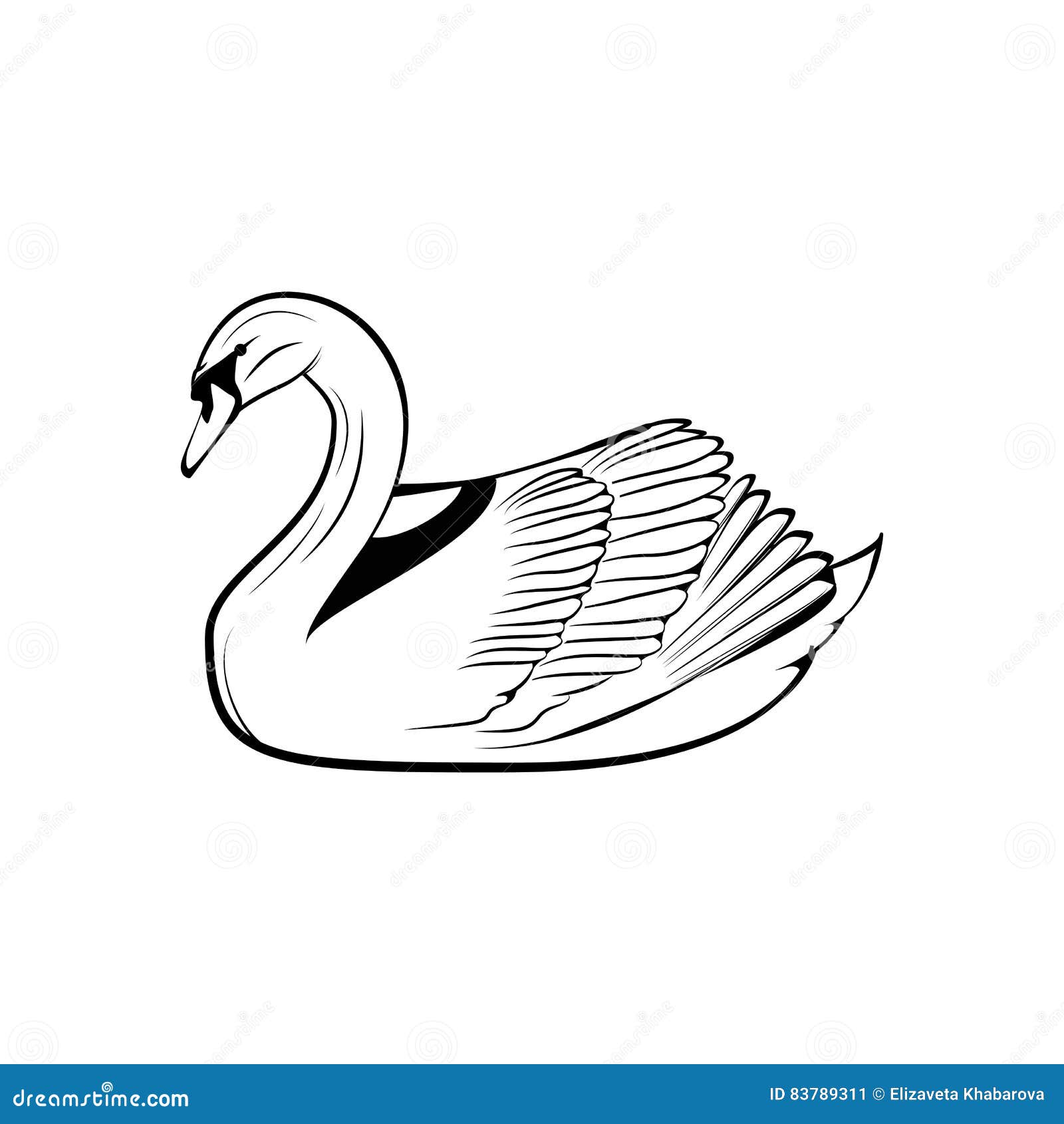 Swan Icon In Trendy Design Style. Swan Icon Isolated On White ...