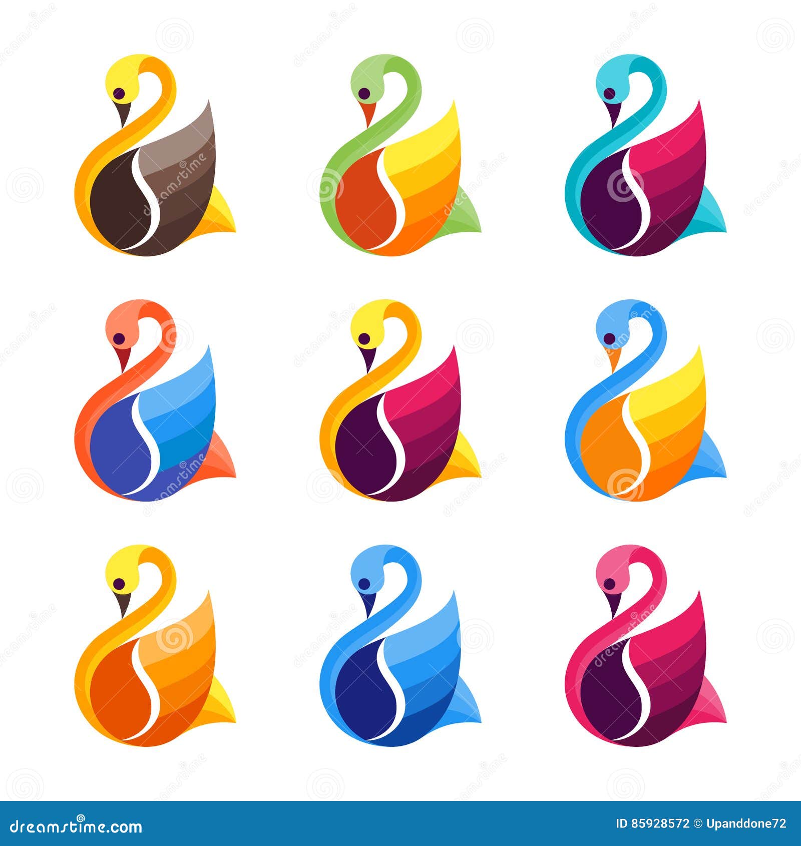 Swan icon stock illustration. Illustration of flat, identity - 85928572