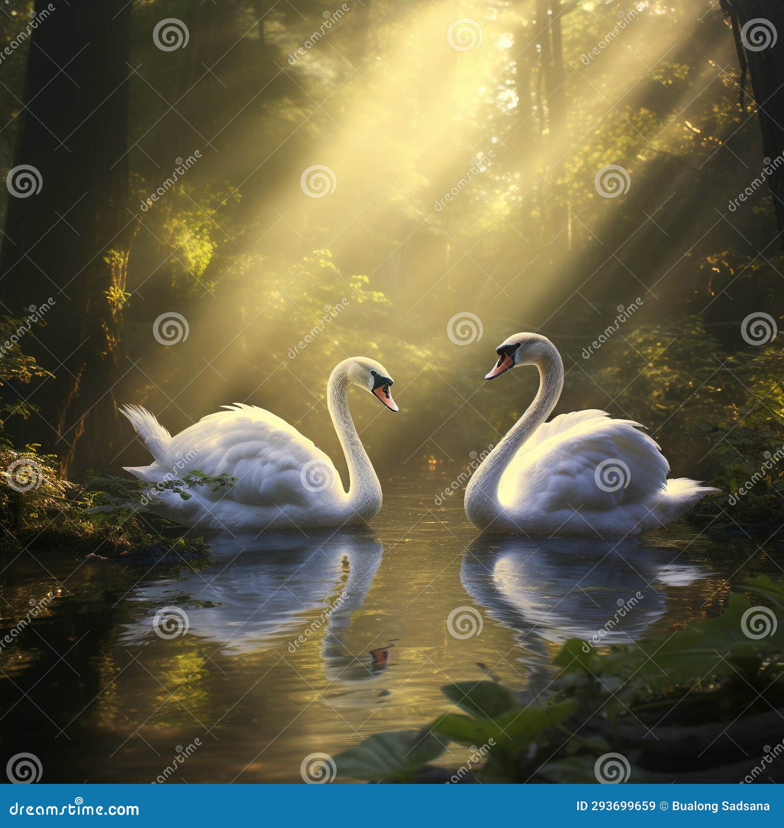Swan Light stock illustration. Illustration of water - 293699659