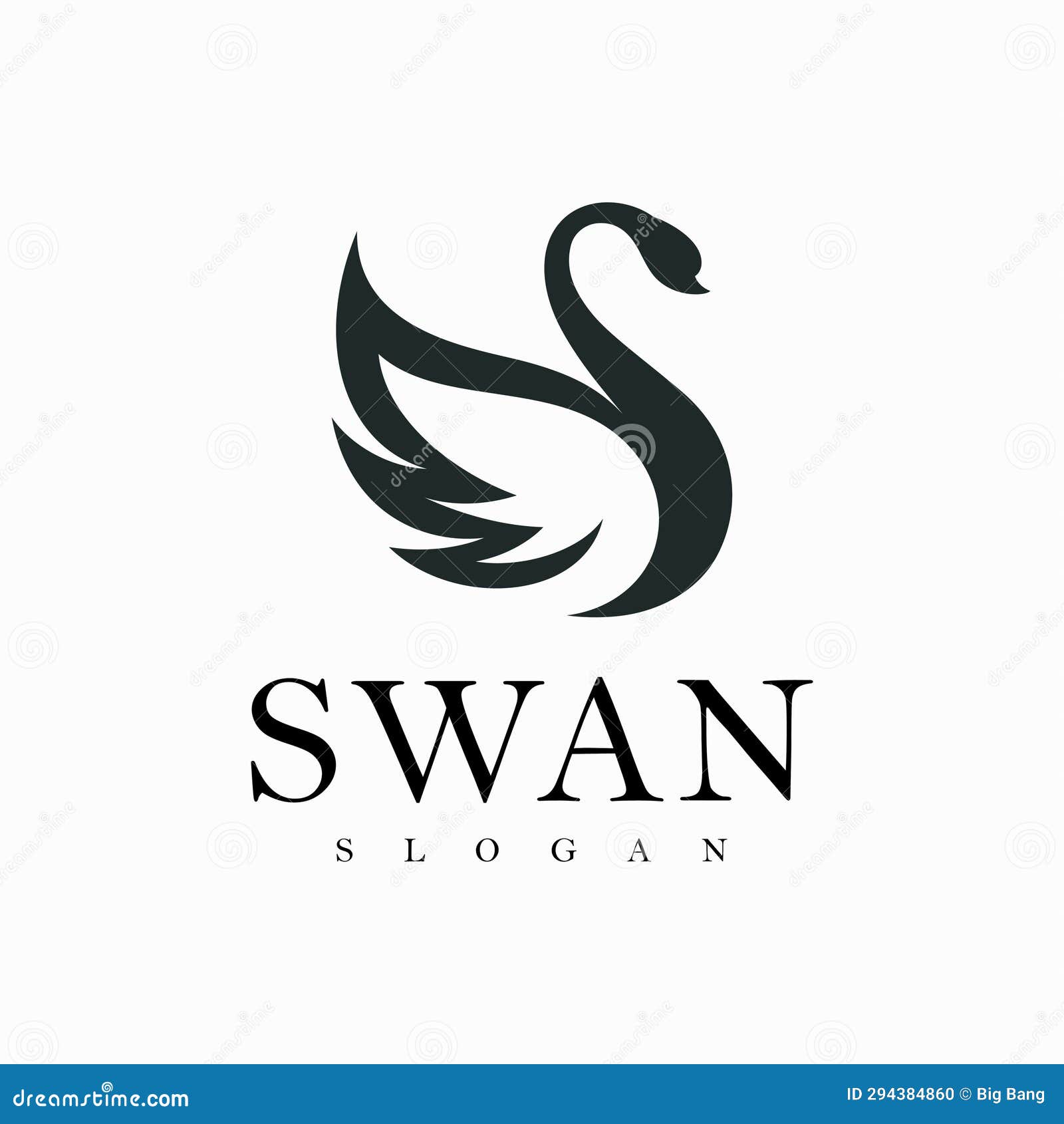 Swan Logo Simple and Elegant Vector Symbol Stock Vector - Illustration ...
