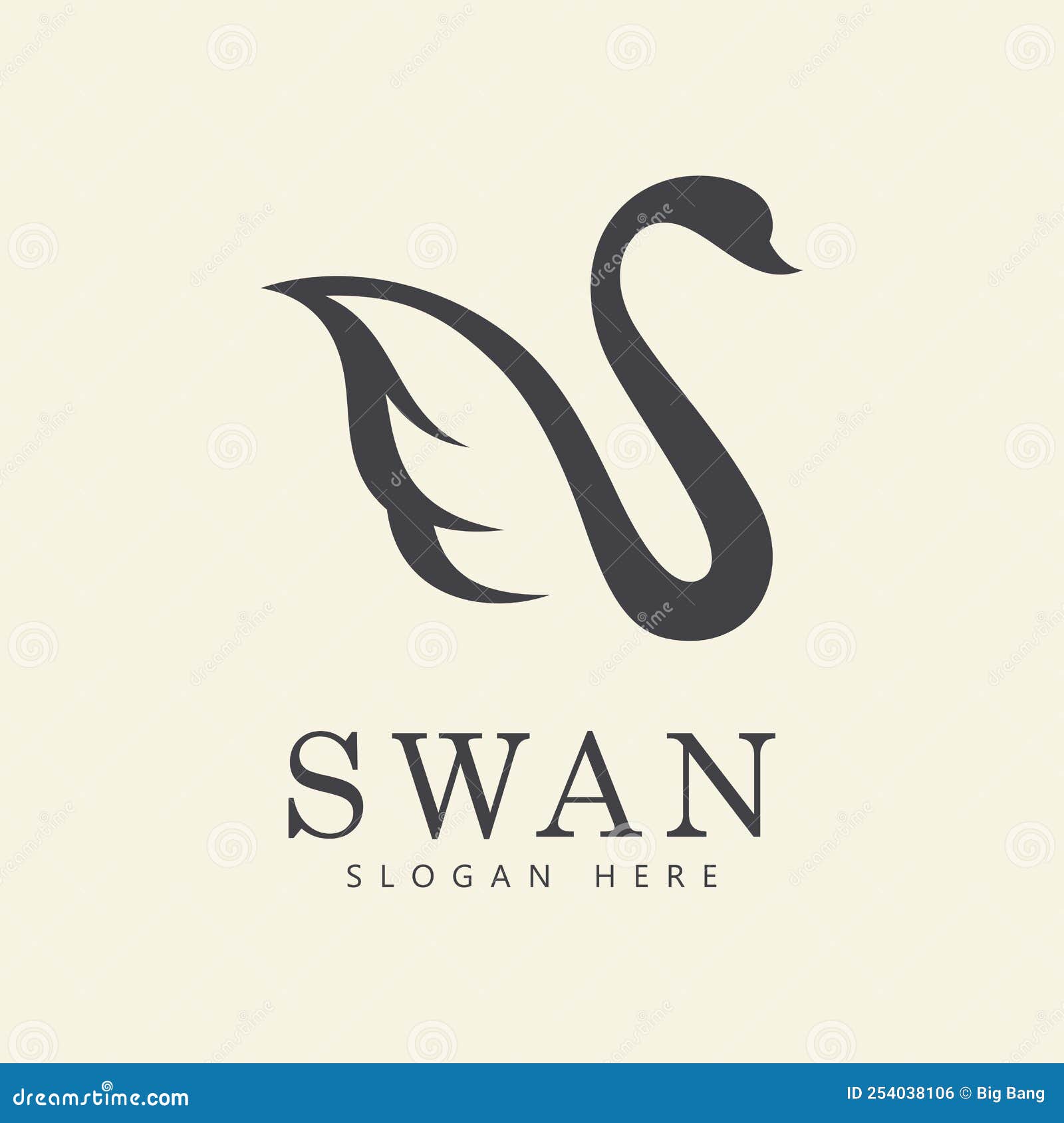 Swan Logo Vector. Abstract Minimalist Logo Icon Swan Stock Vector ...