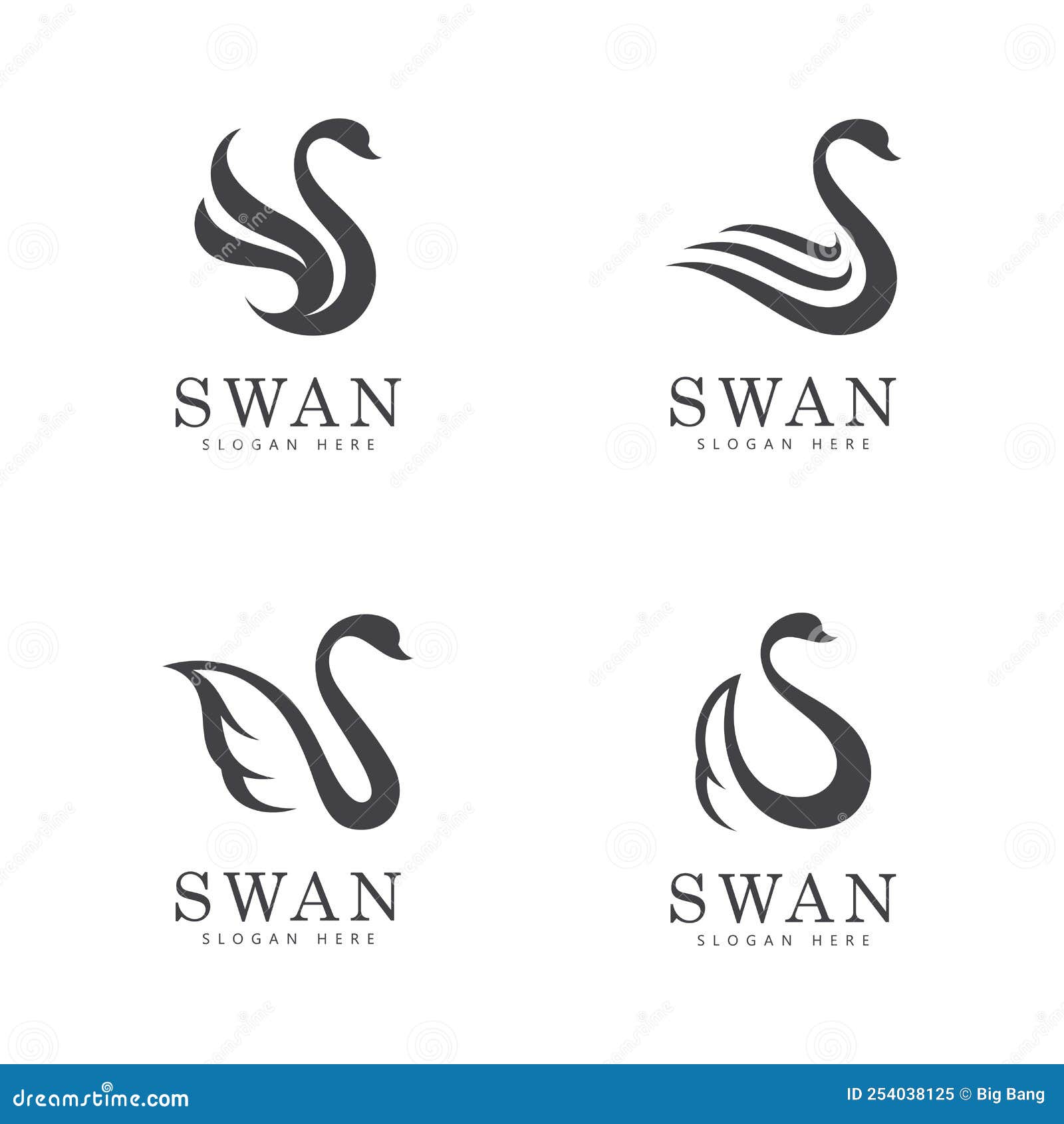 Swan Logo Vector. Abstract Minimalist Logo Icon Swan Stock Vector ...