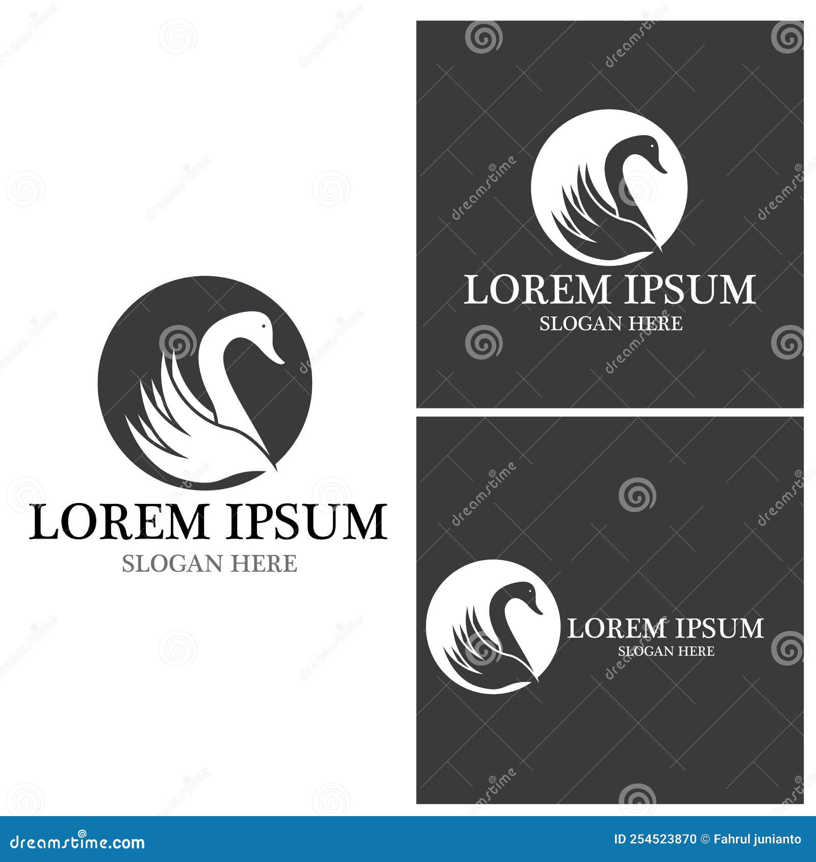Swan Logo Vector Template Illustration Stock Illustration ...