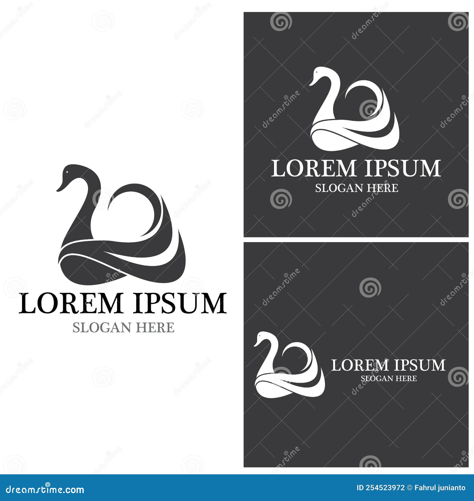 Swan Logo Vector Template Illustration Stock Illustration ...