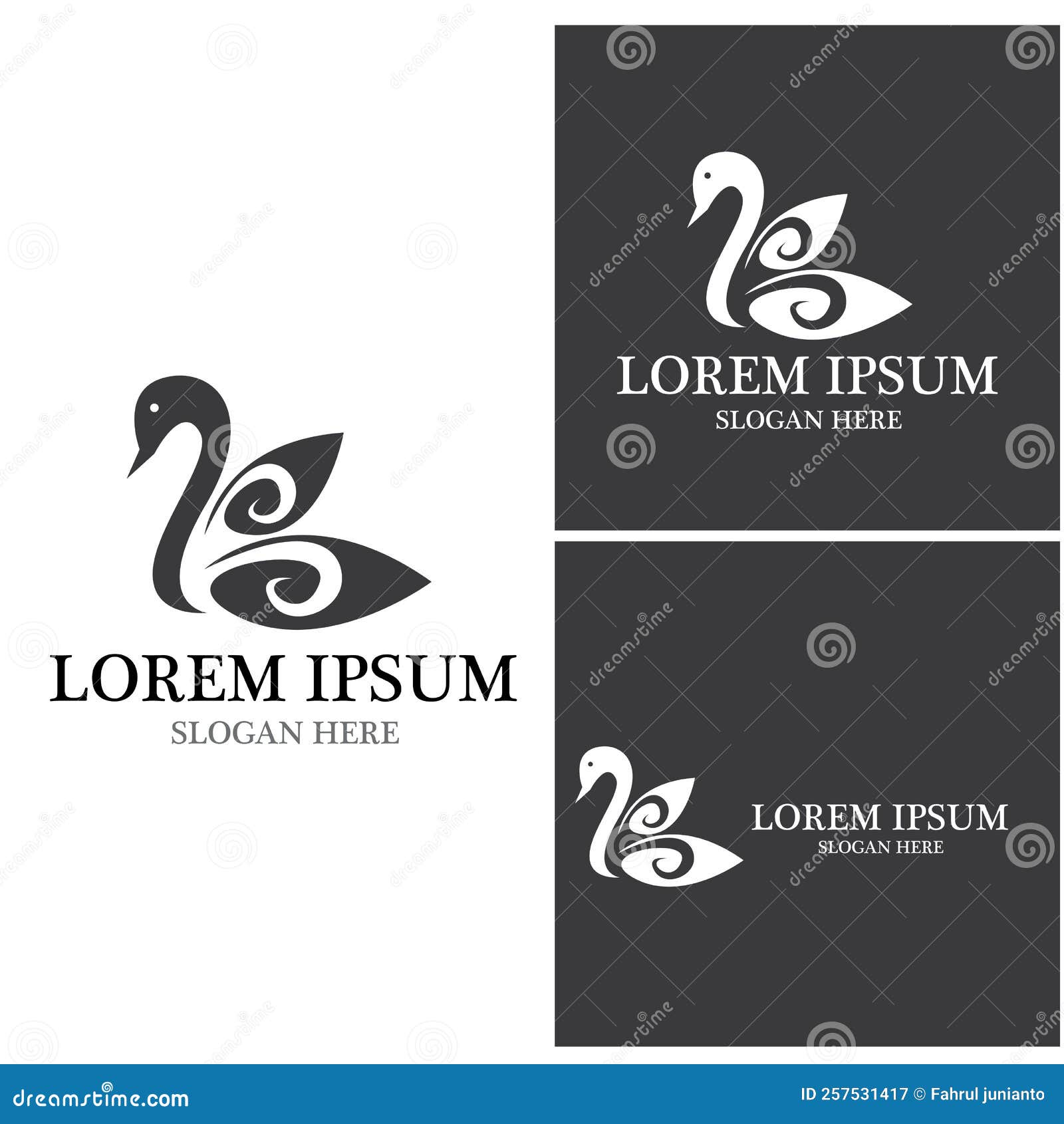 Swan Logo Vector Template Illustration Stock Illustration ...