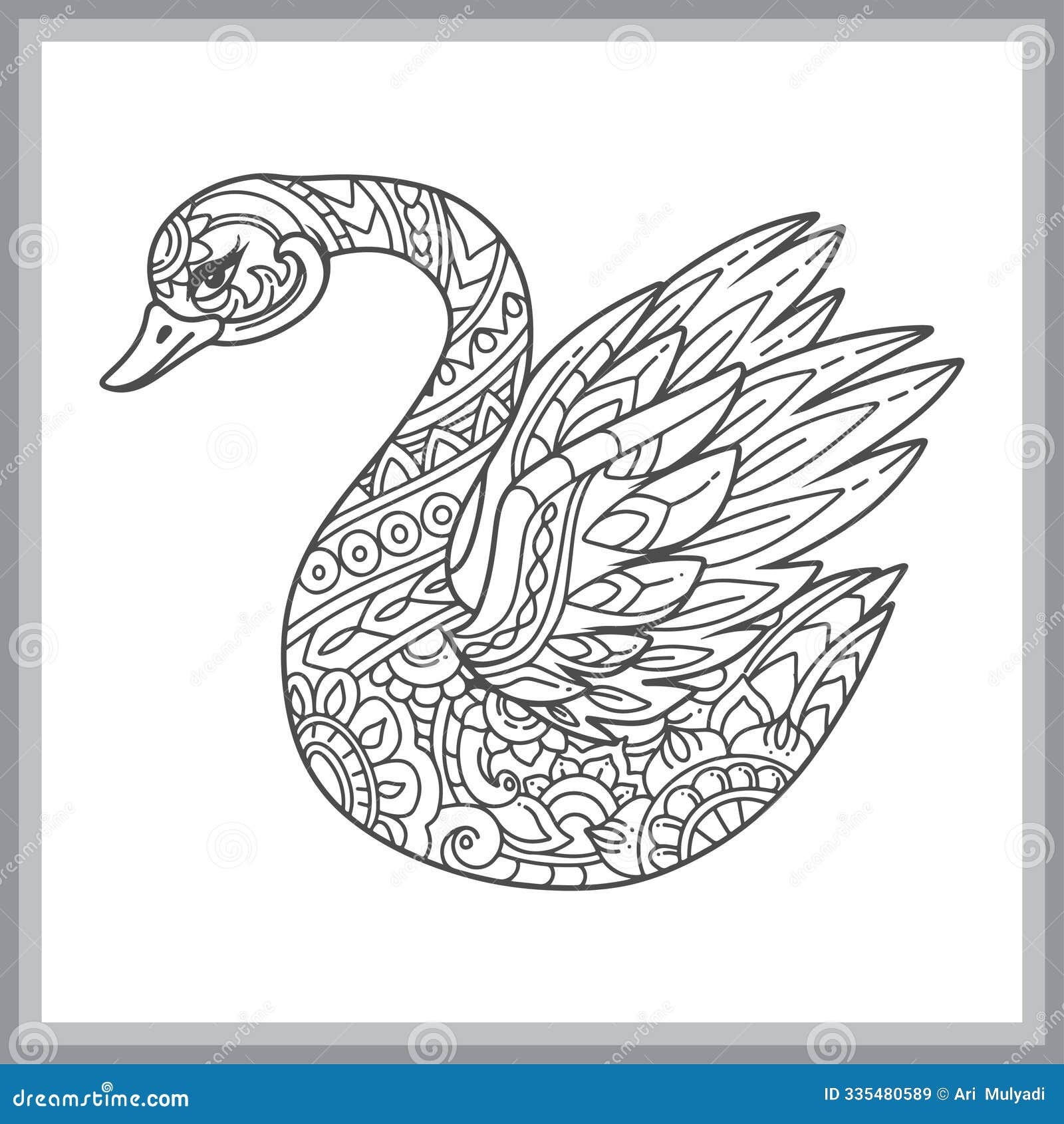 Swan Mandala Arts Isolated on White Background Stock Illustration ...