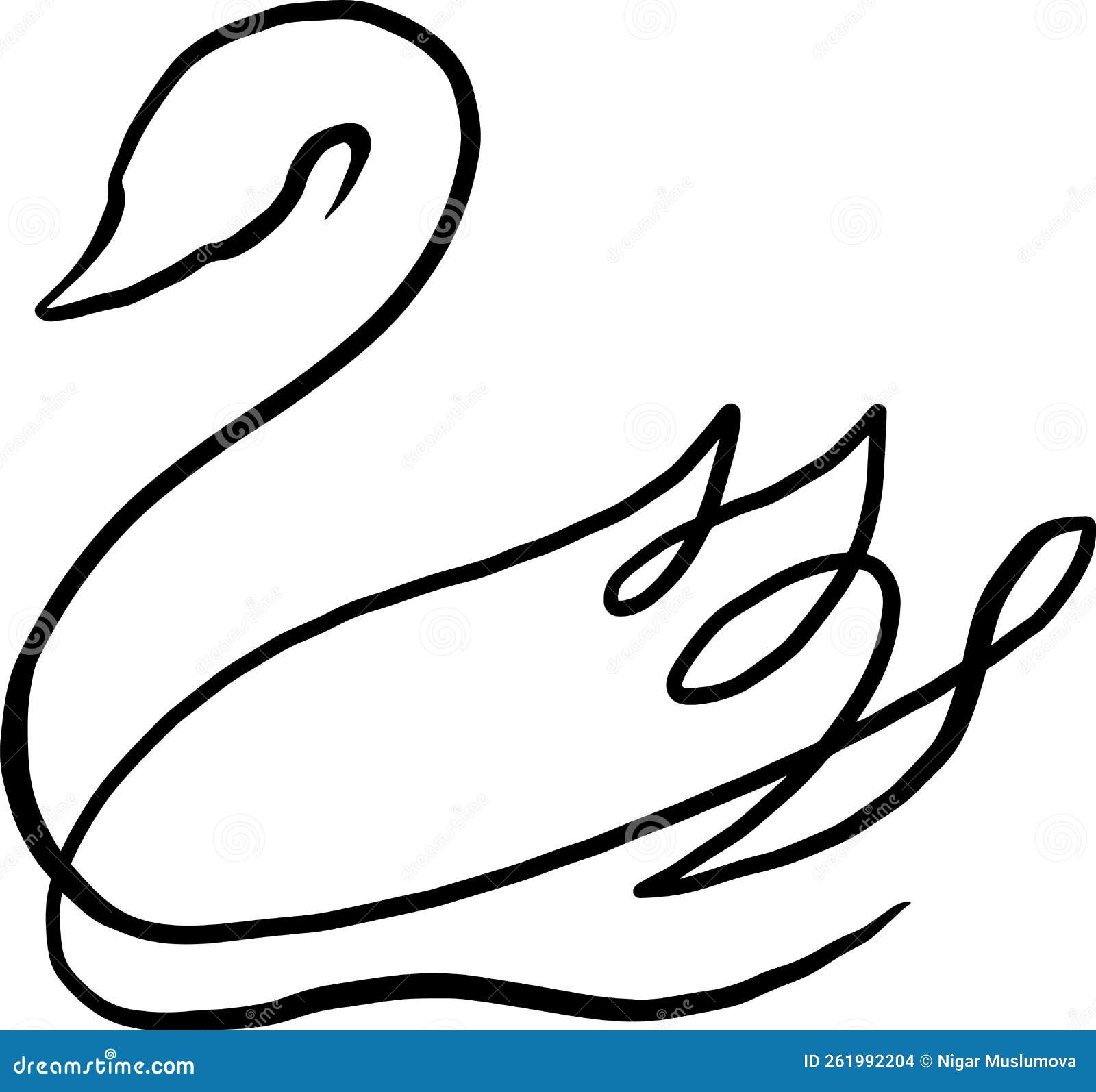Swan One Line Vector Illustration Art Stock Vector - Illustration of ...