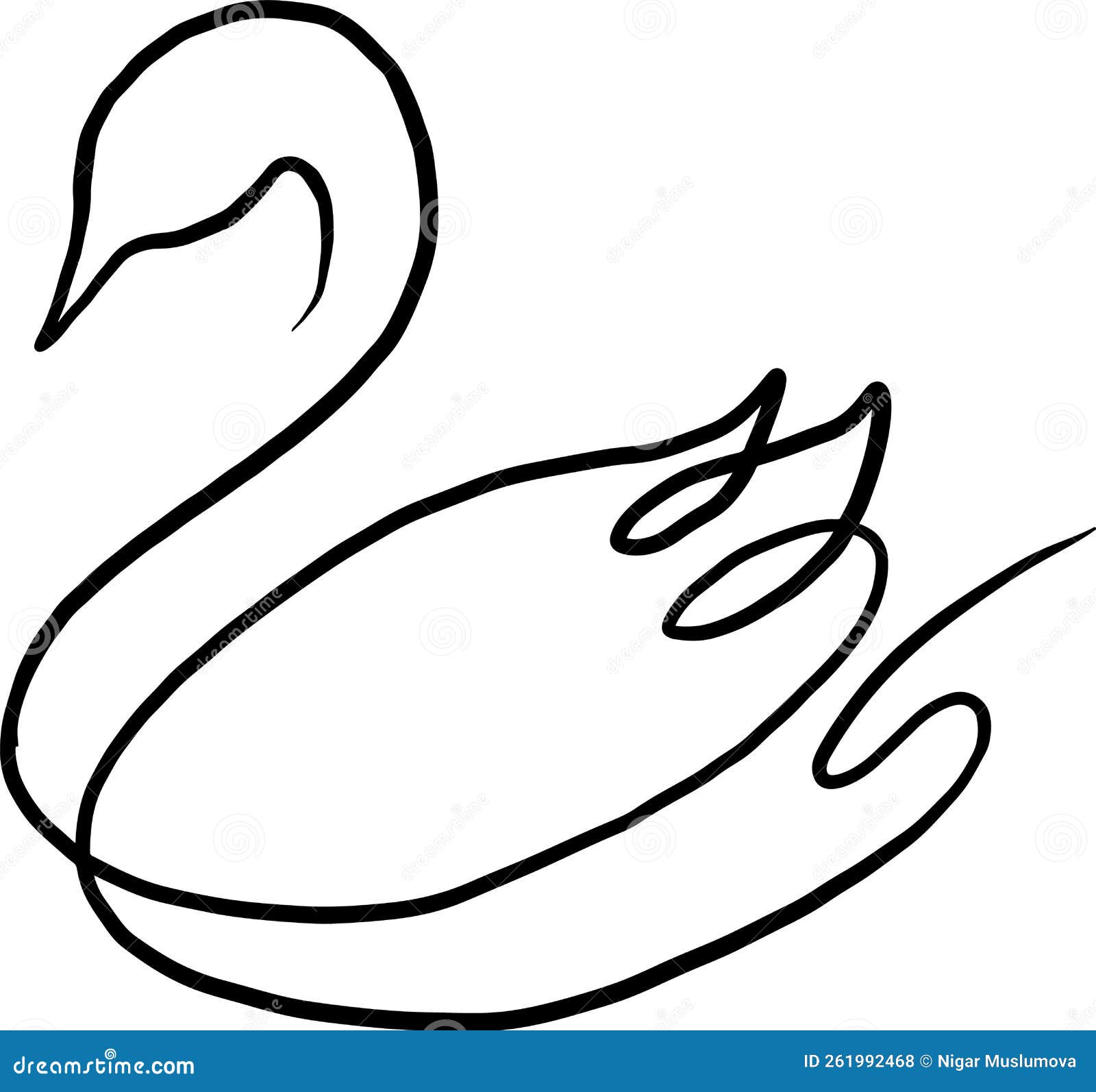 Swan One Line Vector Illustration Art Stock Vector - Illustration of ...