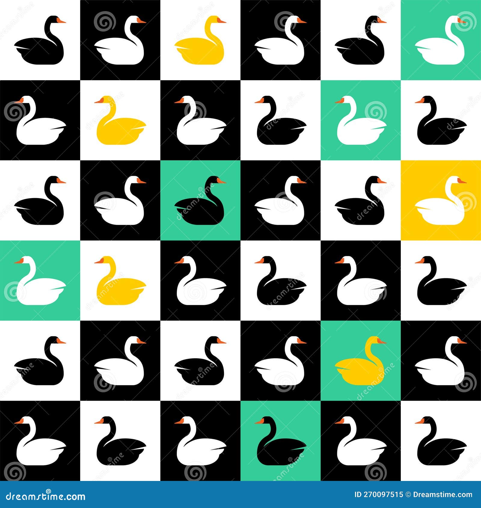 Swan Pattern Seamless. Baby Fabric Texture Stock Illustration ...