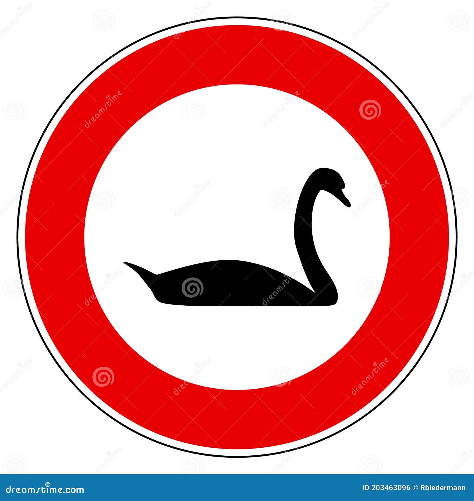 Swan and prohibition sign stock vector. Illustration of bird - 203463096