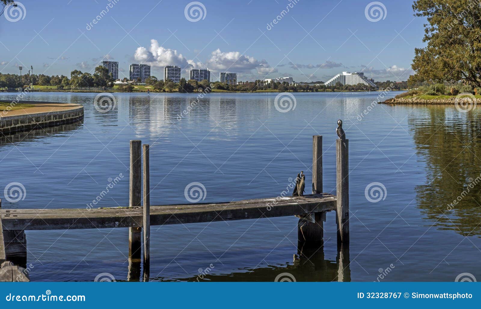Swan River From The Como Foreshore, Perth, Western Australia Stock ...