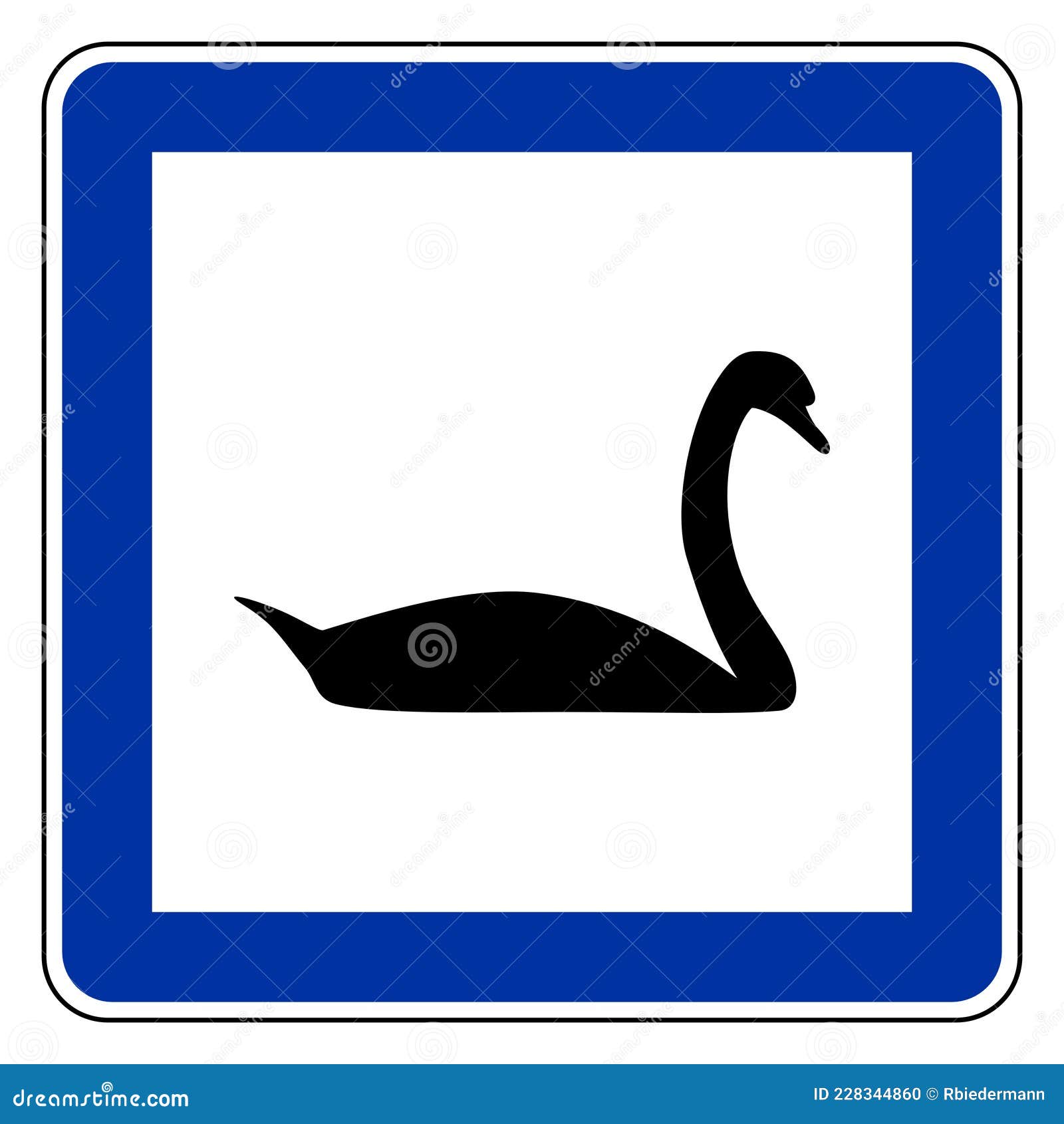 Swan and road sign stock vector. Illustration of info - 228344860
