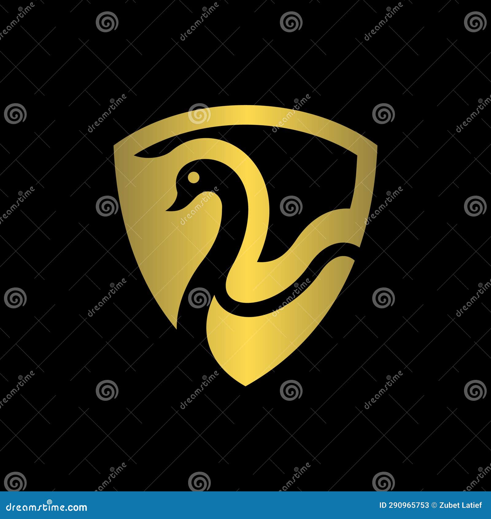 Swan Shield Luxury Creative Logo Stock Illustration - Illustration of ...