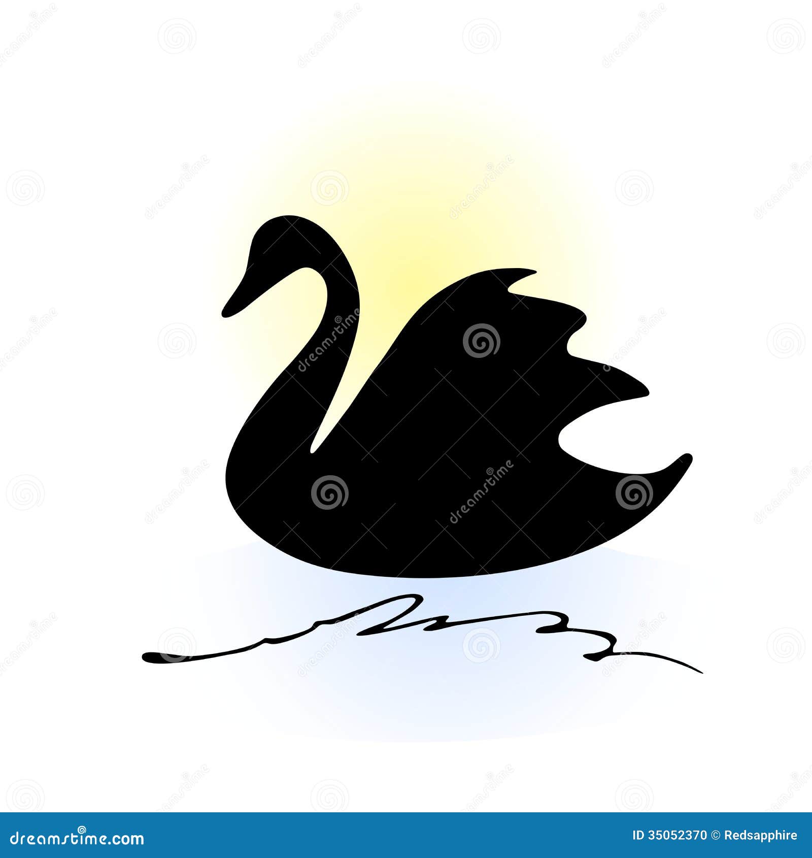 Swan Silhouette Isolated On White Background, Vector. Minimalist Poster ...