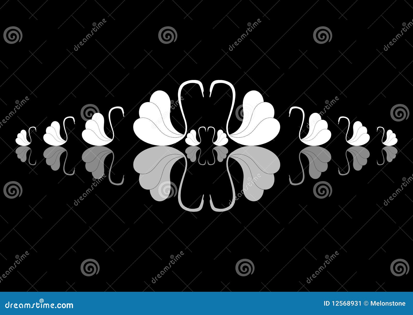 Swan Border Frame Vector Illustration | CartoonDealer.com #16198986