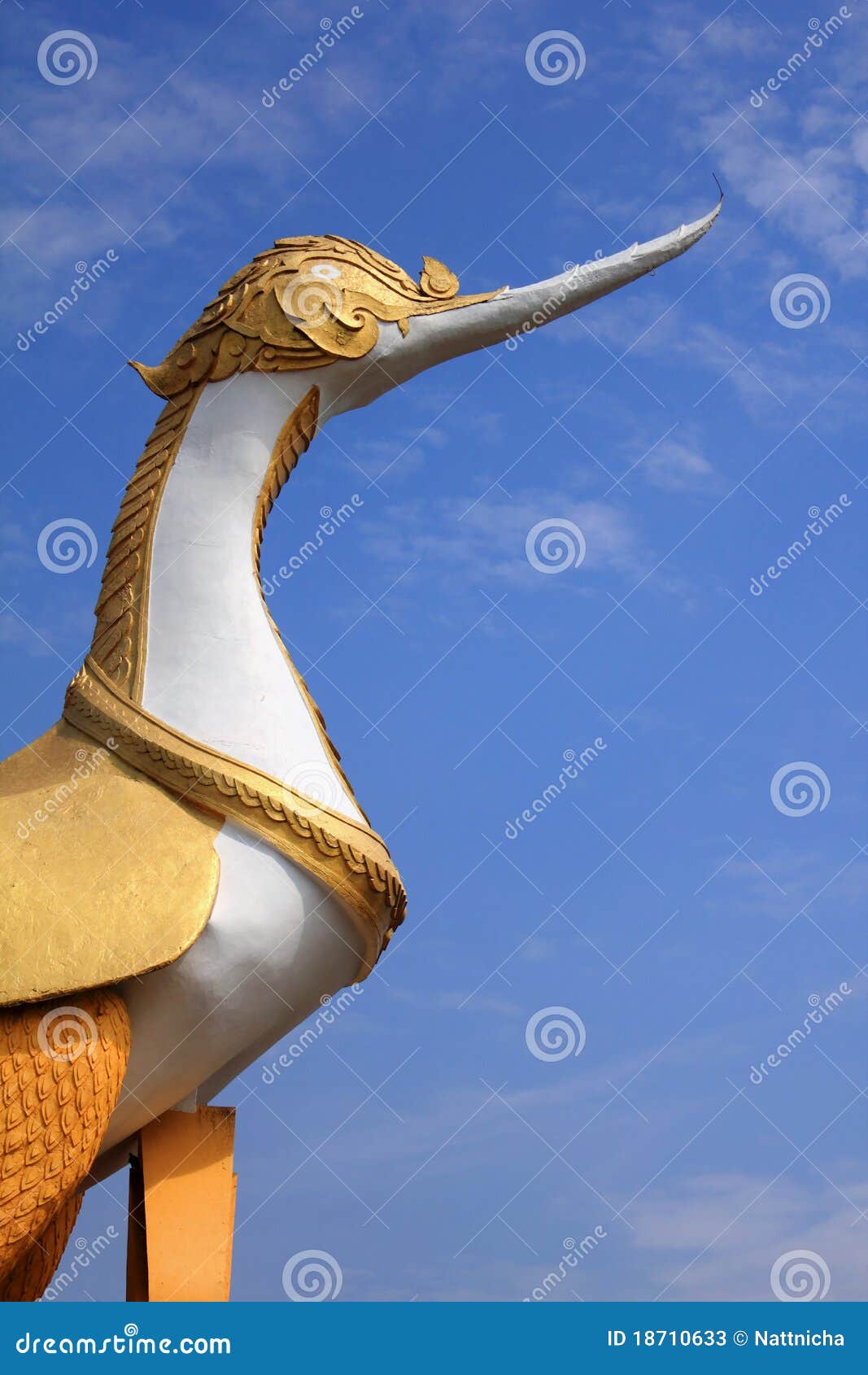 Swan statue in Thai style stock image. Image of religious - 18710633