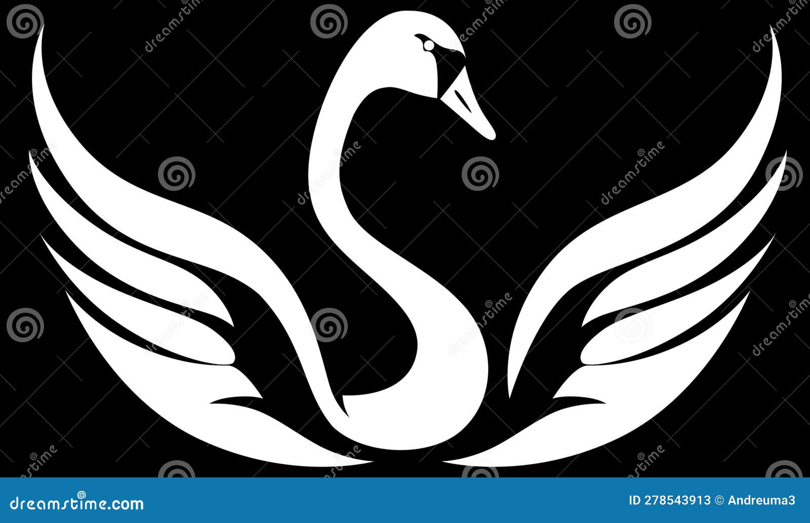Swan Stylized Vector Symbol with Transparent PNG Stock Image ...