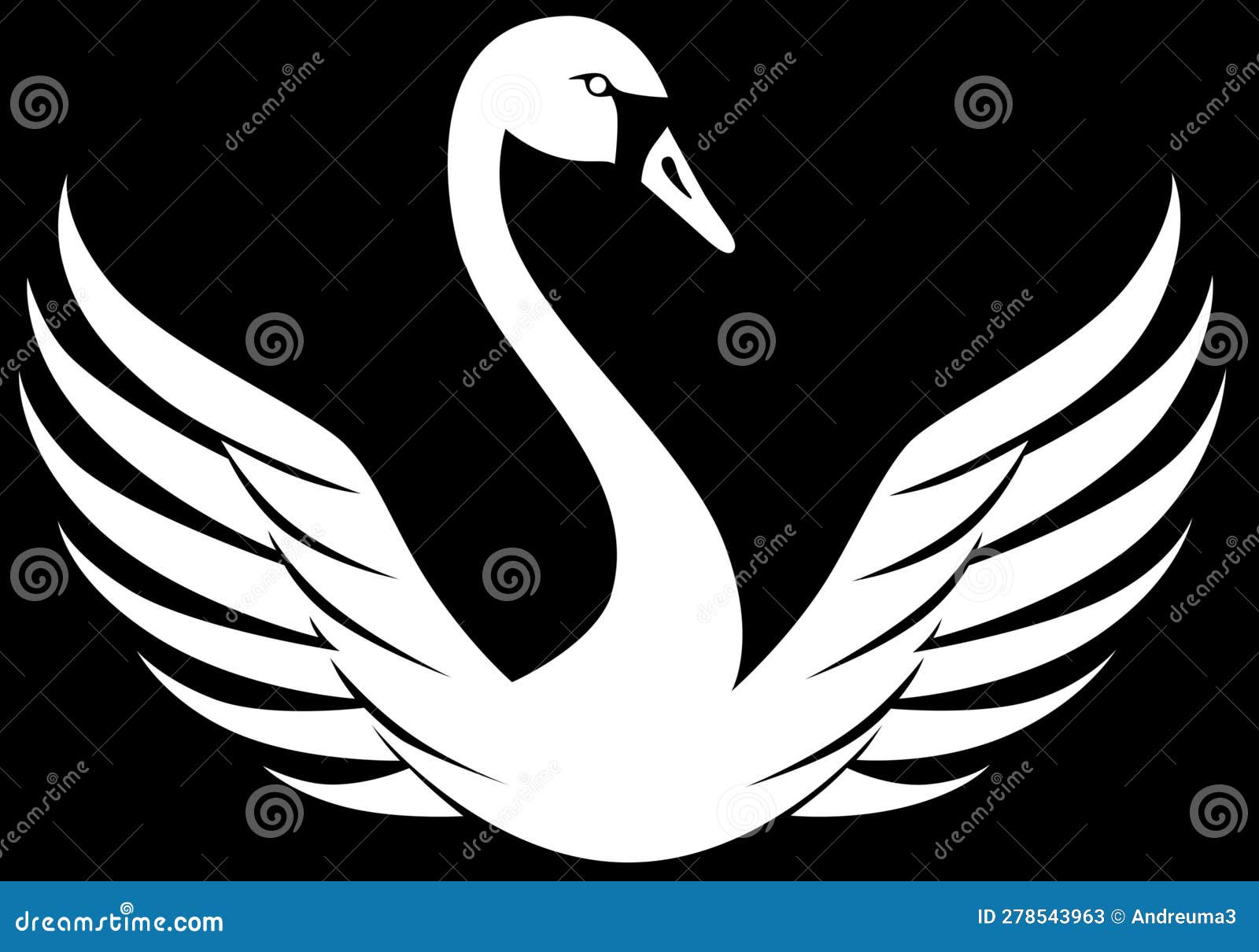 Swan Stylized Vector Symbol with Transparent PNG Stock Image ...