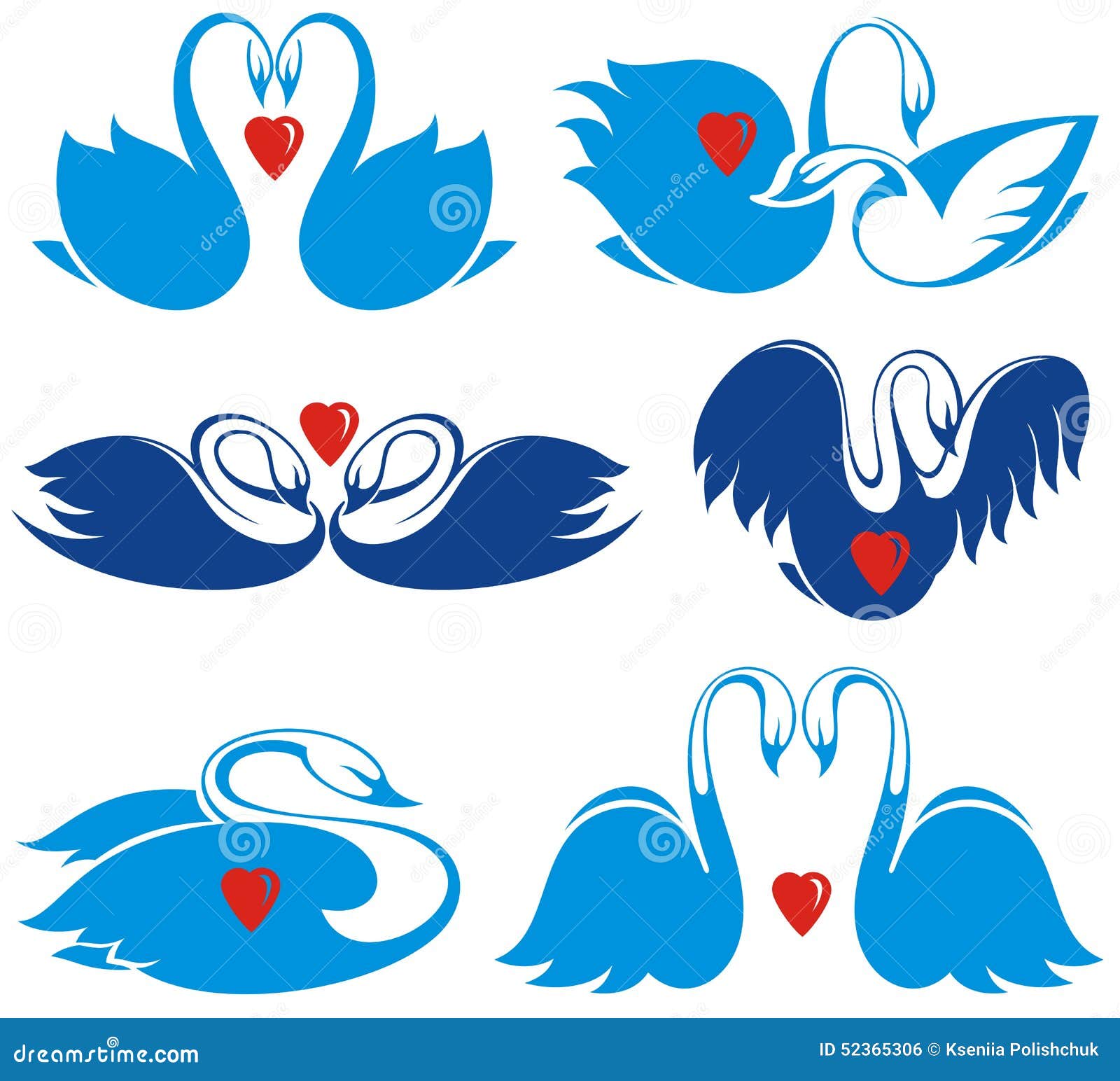 Swan symbol set stock vector. Illustration of shape, element - 52365306