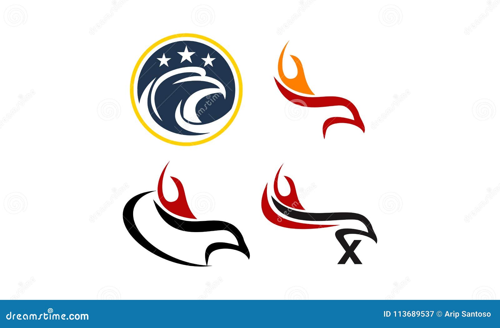 Swan Template Design Set stock vector. Illustration of isolated - 113689537